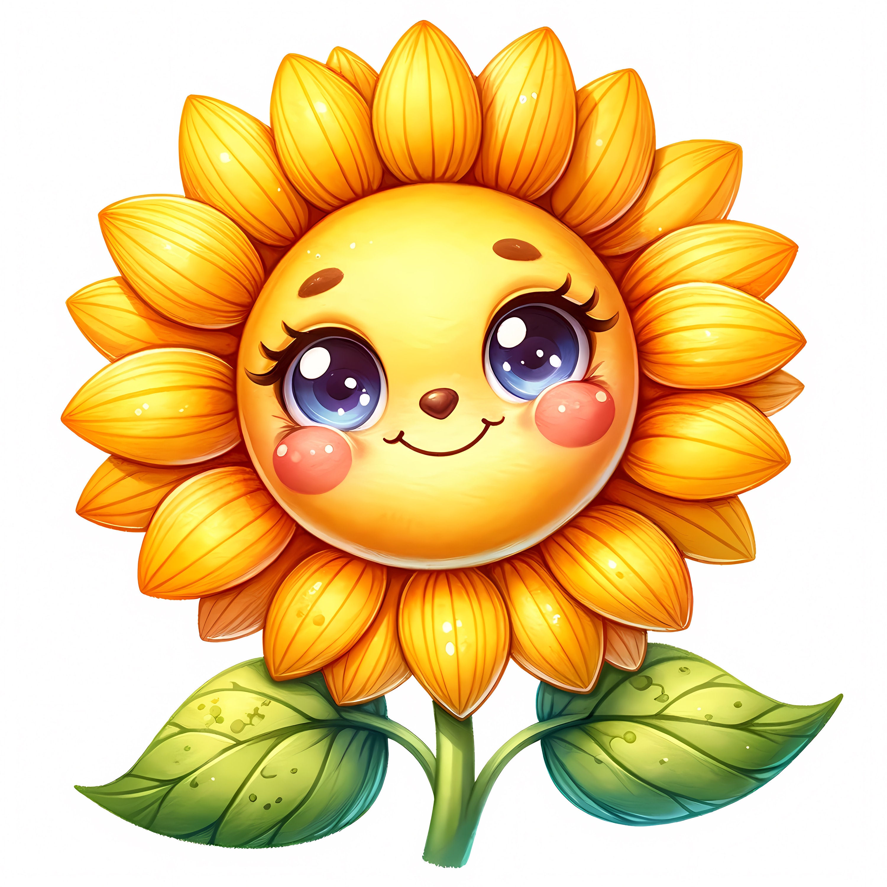 Smiling Sunflower Clipart 10 High-quality Jpgs Cute Sunflower Clipart ...