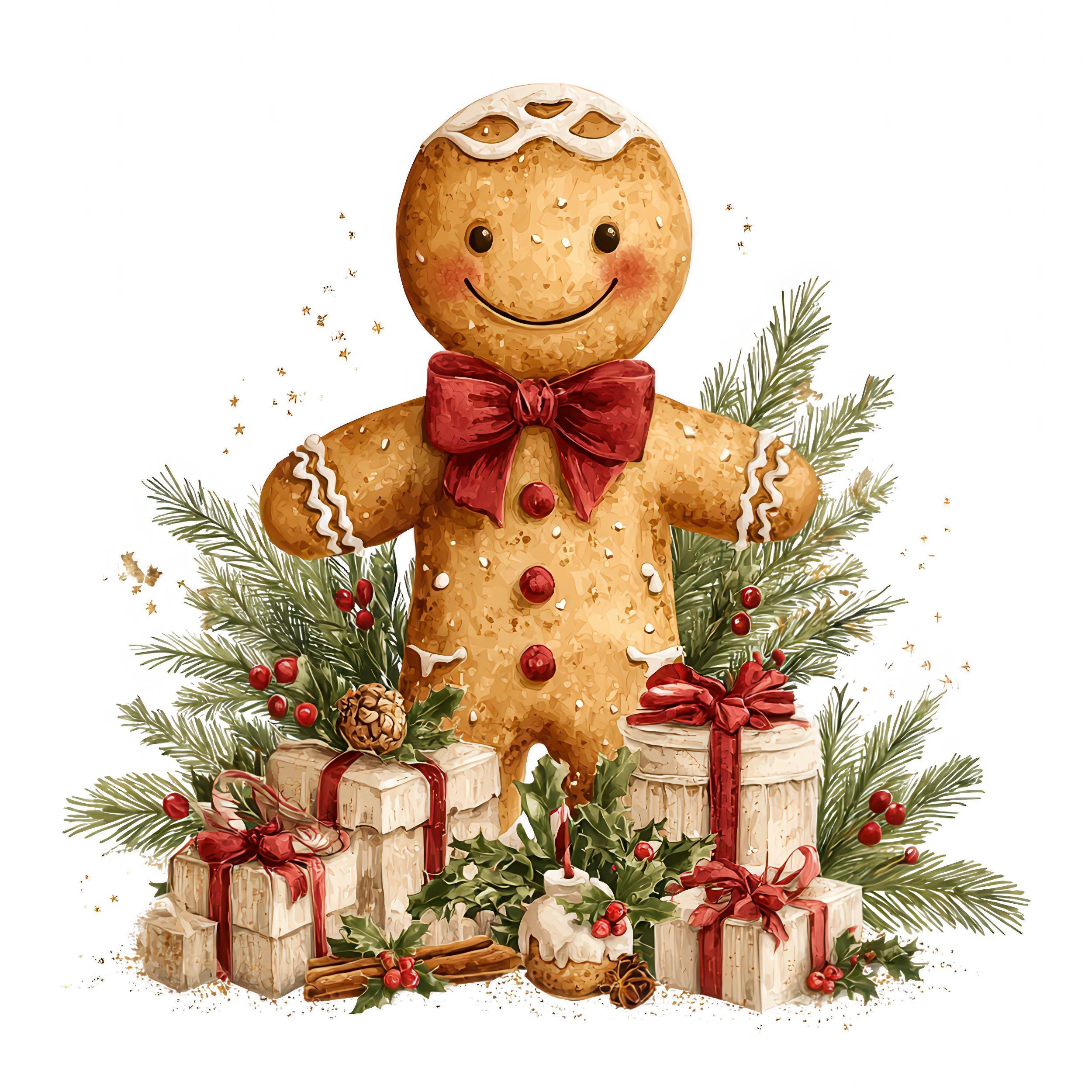 Christmas Gingerbread Man Clipart: Sweet Festive Holiday Graphics ...