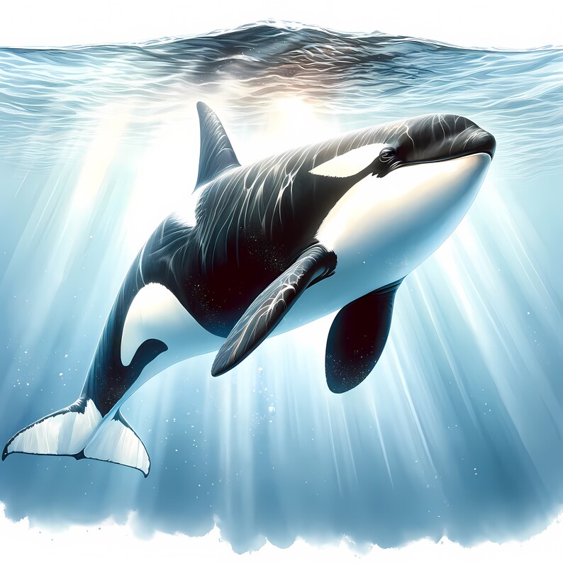 Killer Whale JPG Clipart Bundle – Orca Digital Prints (digital Download ...