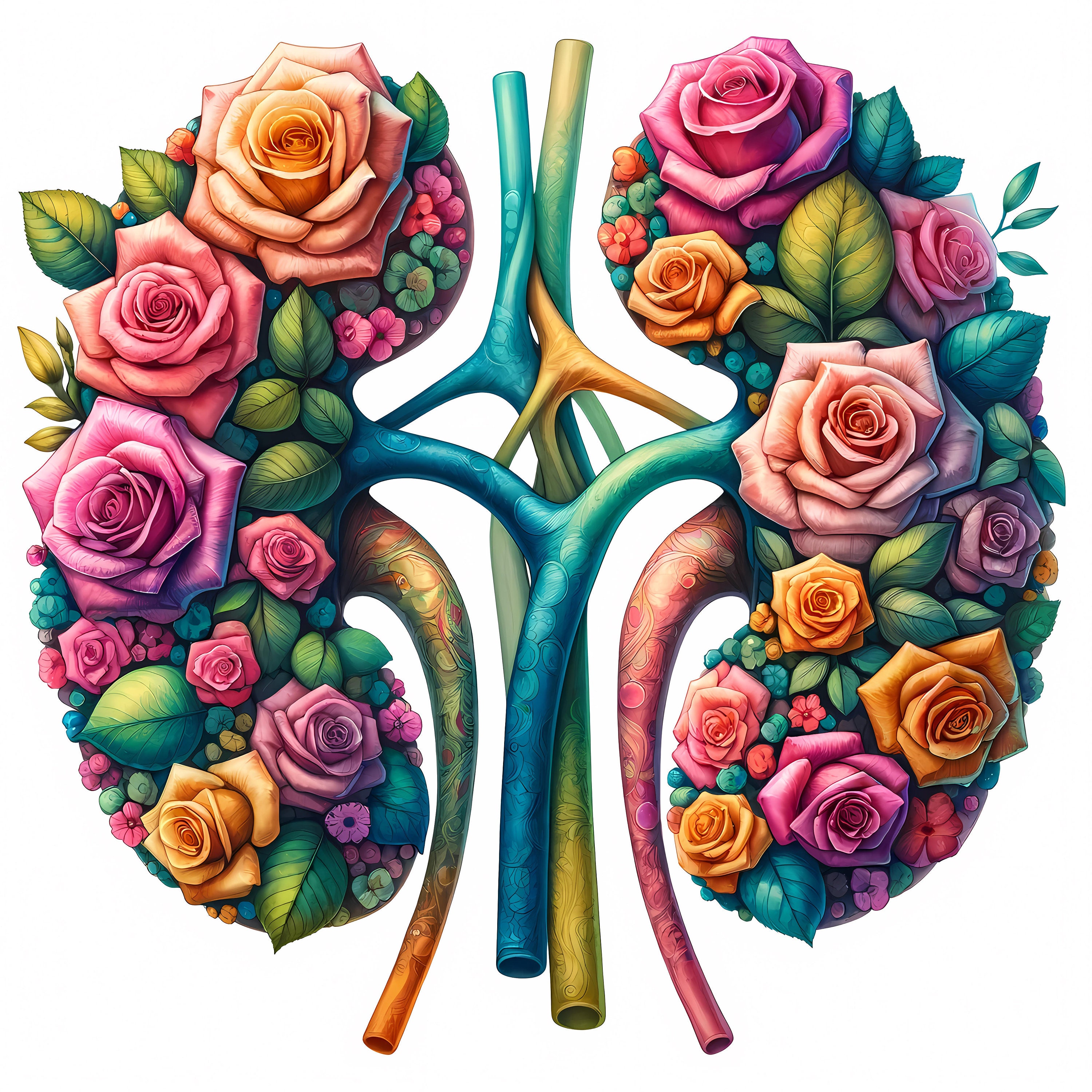 Floral Kidneys Clipart 11 High-quality Jpgs Kidney Flowers Clipart ...