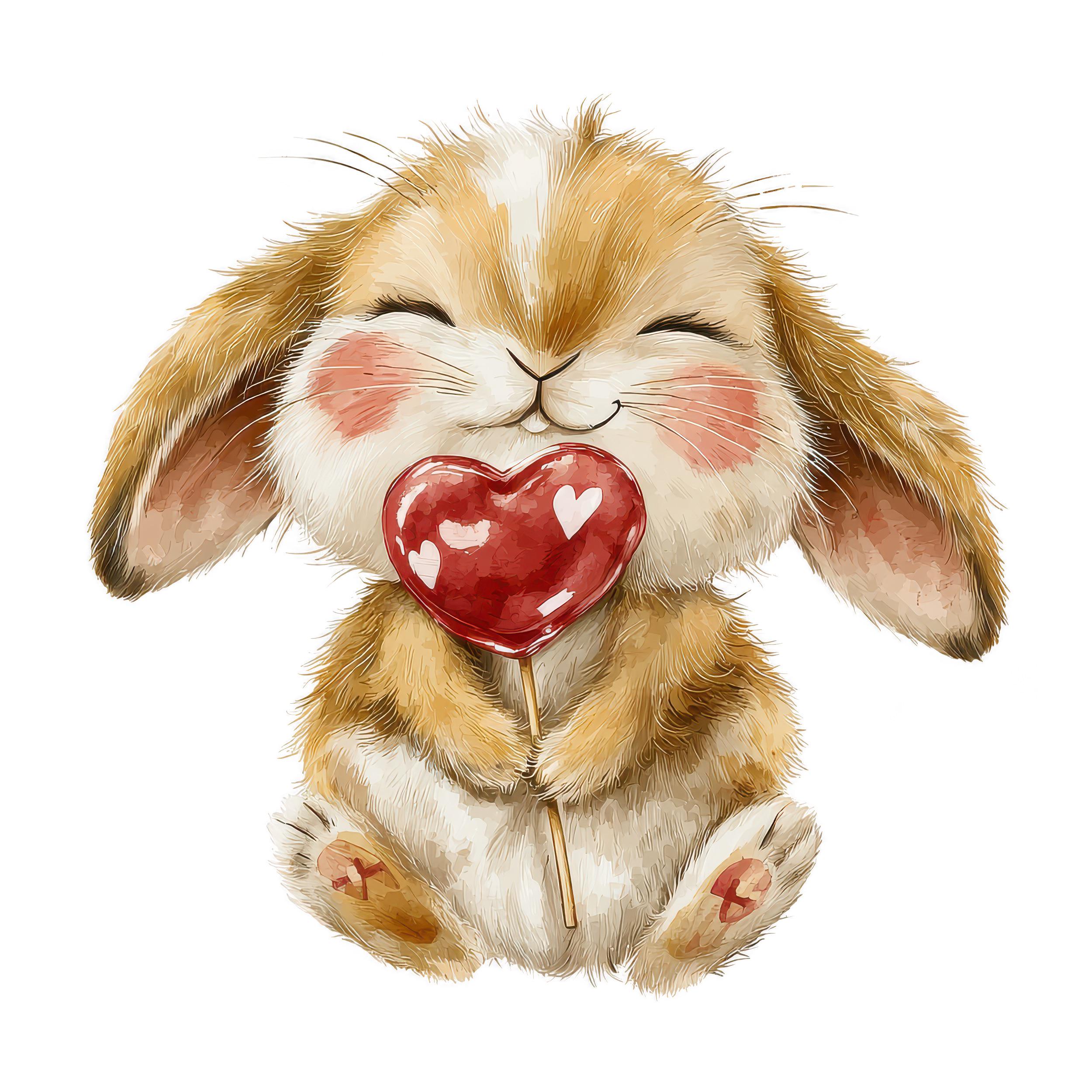 Bunny Valentine's Day Clipart: Whimsical Graphics (digital Download) 15 ...
