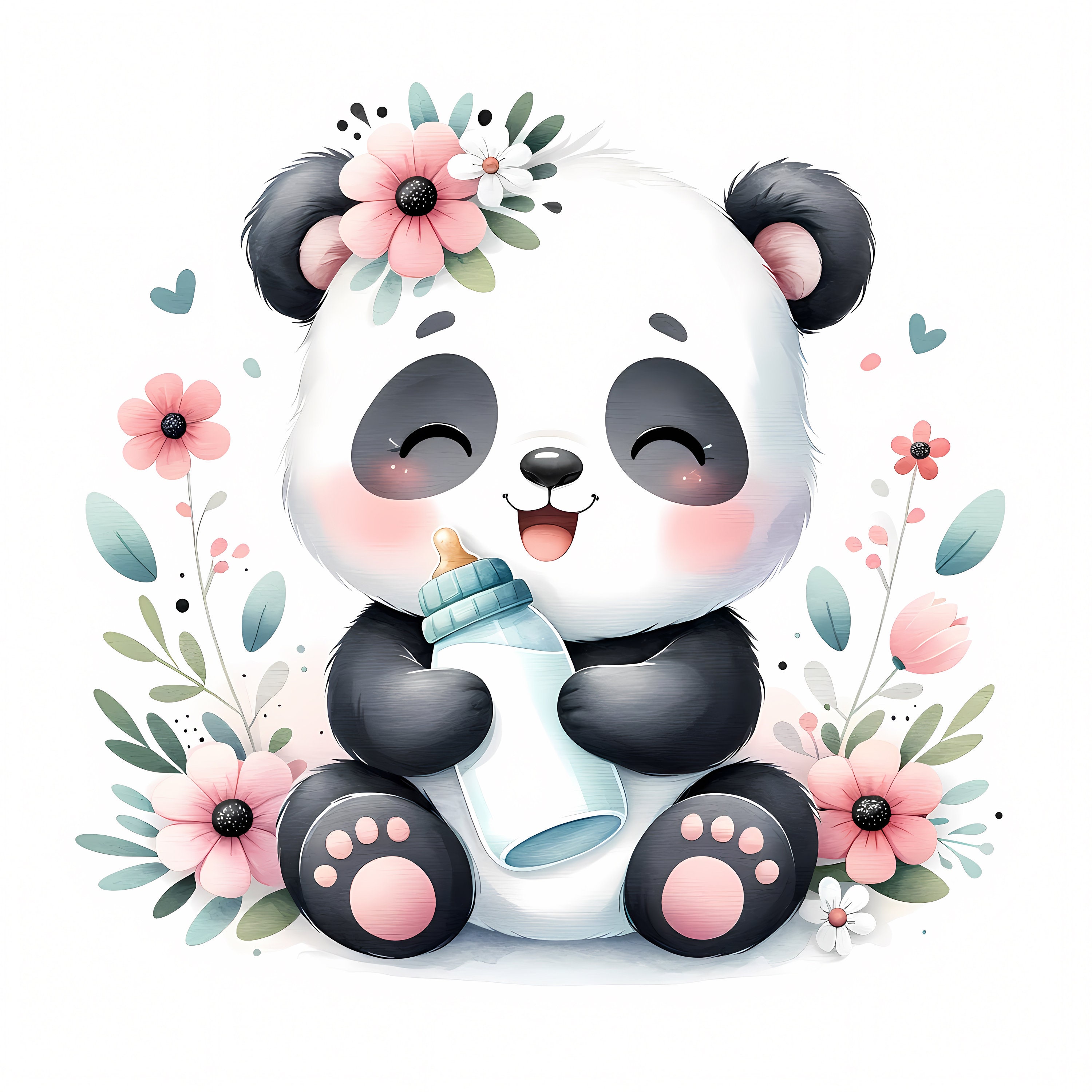 Baby Panda Clipart 12 High-quality Jpgs Baby Shower, Card Making ...