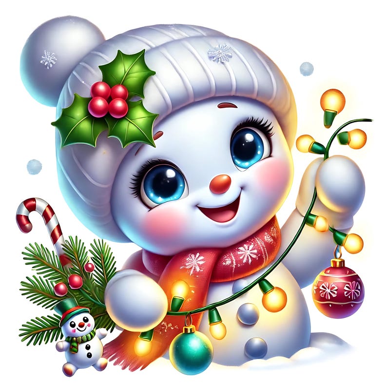 Cute Snowman Clipart Bundle | Festive Holiday Decor (digital Download ...