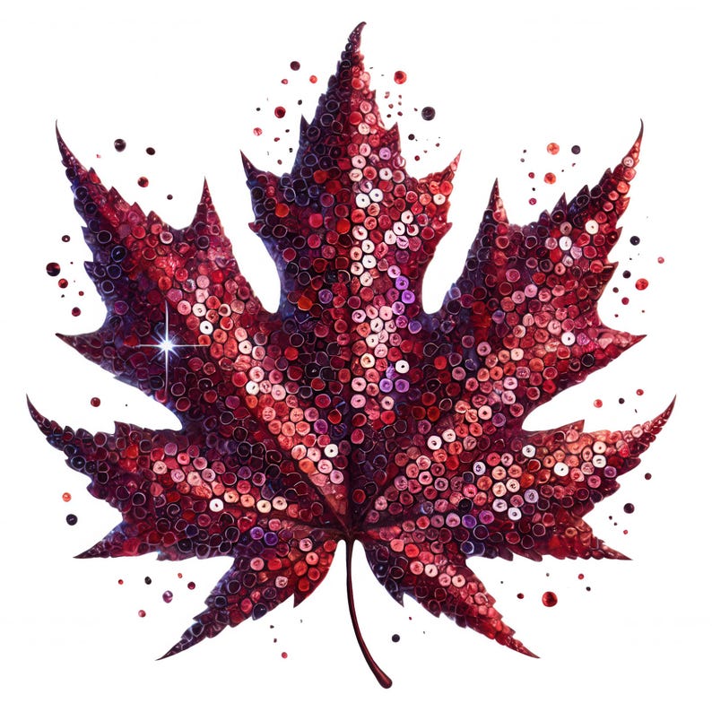 Glitter Maple Leaf Clipart: Autumn Design (digital Download, Commercial ...