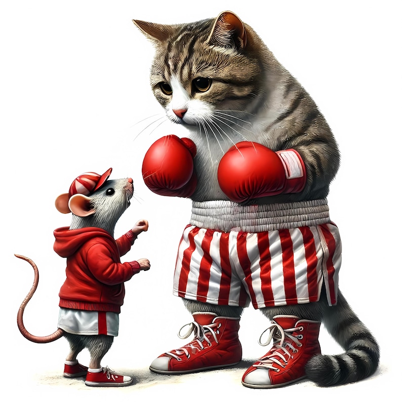 Boxing Cat Clipart | Funny Sports Art Printables (digital Download) Set ...