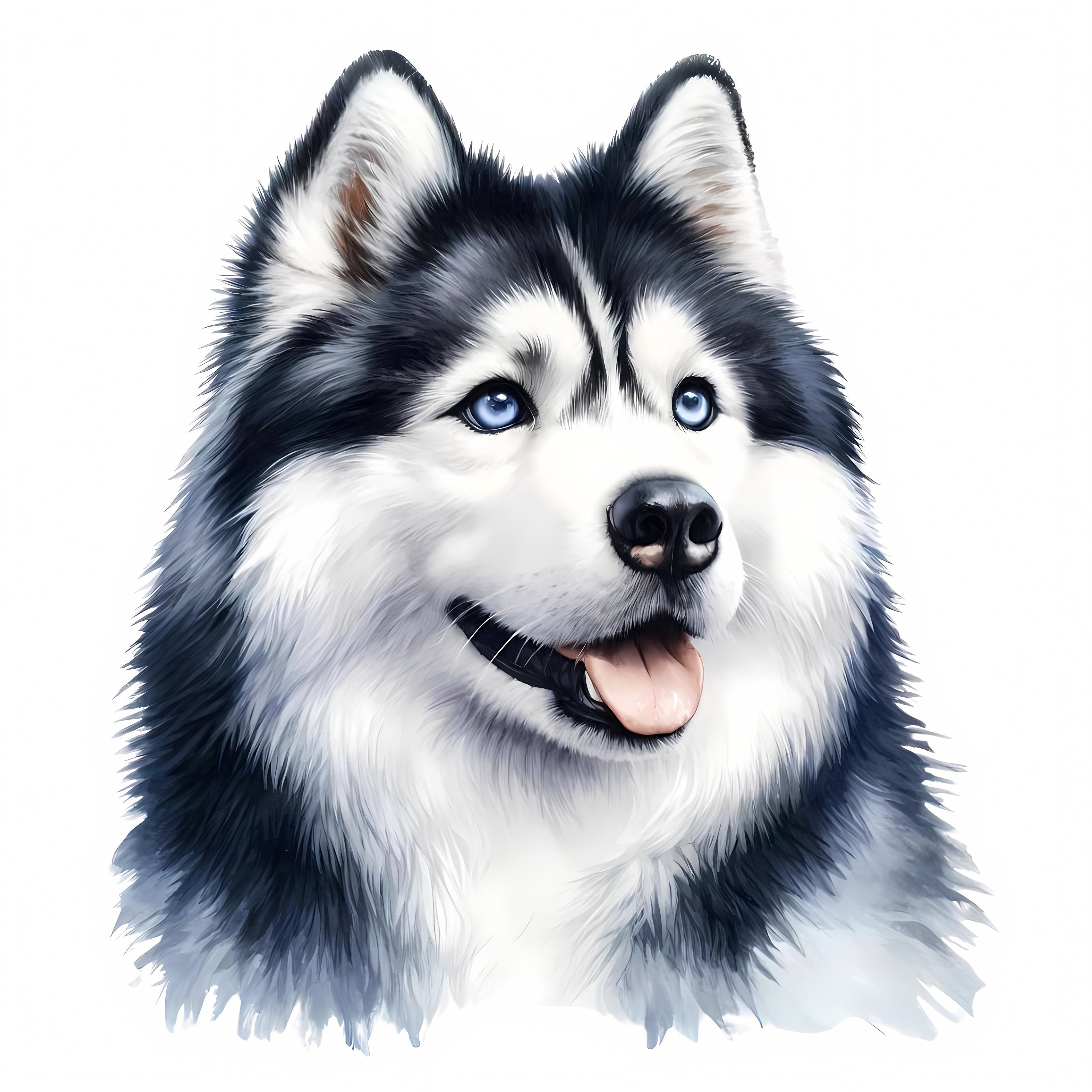 Husky Clipart 12 High-quality Jpgs Cute Husky Clipart Bundle Wall Art ...