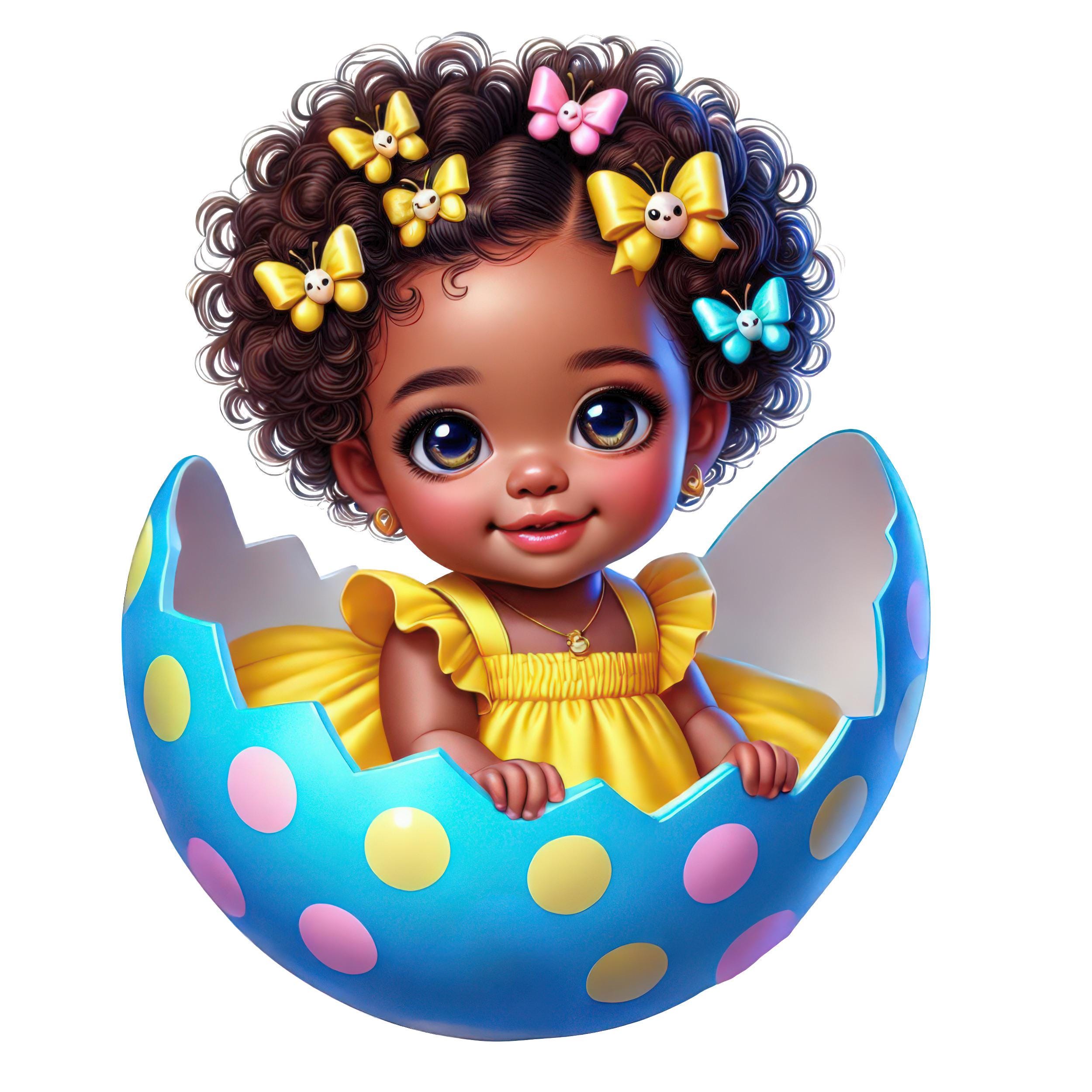 13 PNG, Cute Easter Baby Clipart | African American Baby Easter Clipart ...