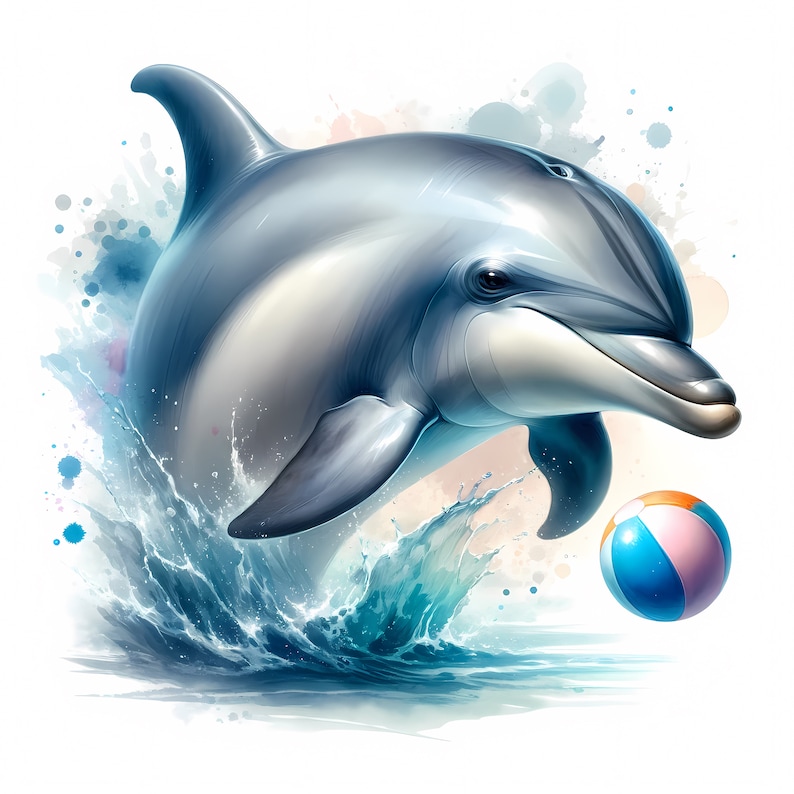 Dolphin Clipart 10 High-quality Jpgs Playful Dolphin Bundle Digital ...