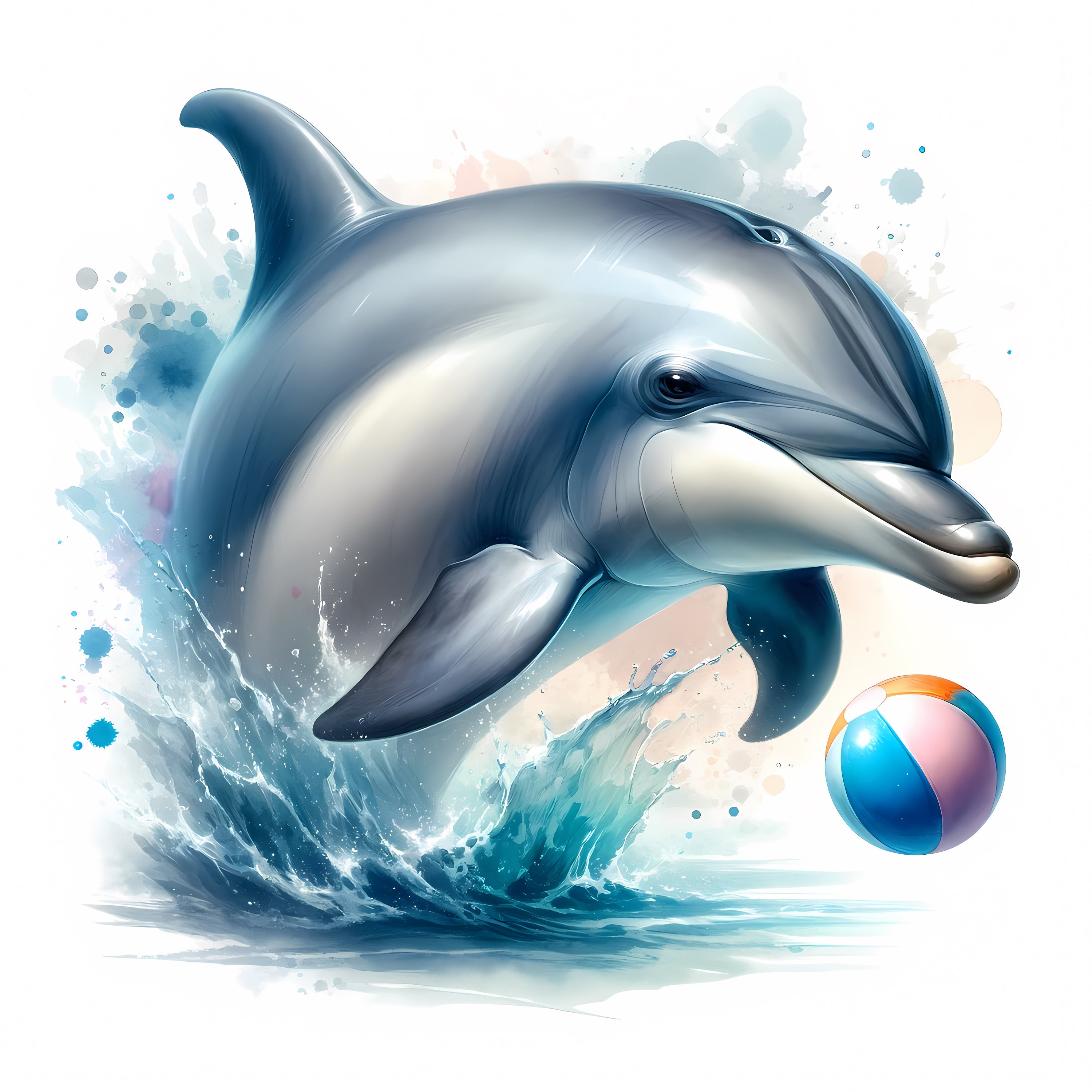 Dolphin Clipart 10 High-quality Jpgs Playful Dolphin Bundle Digital ...