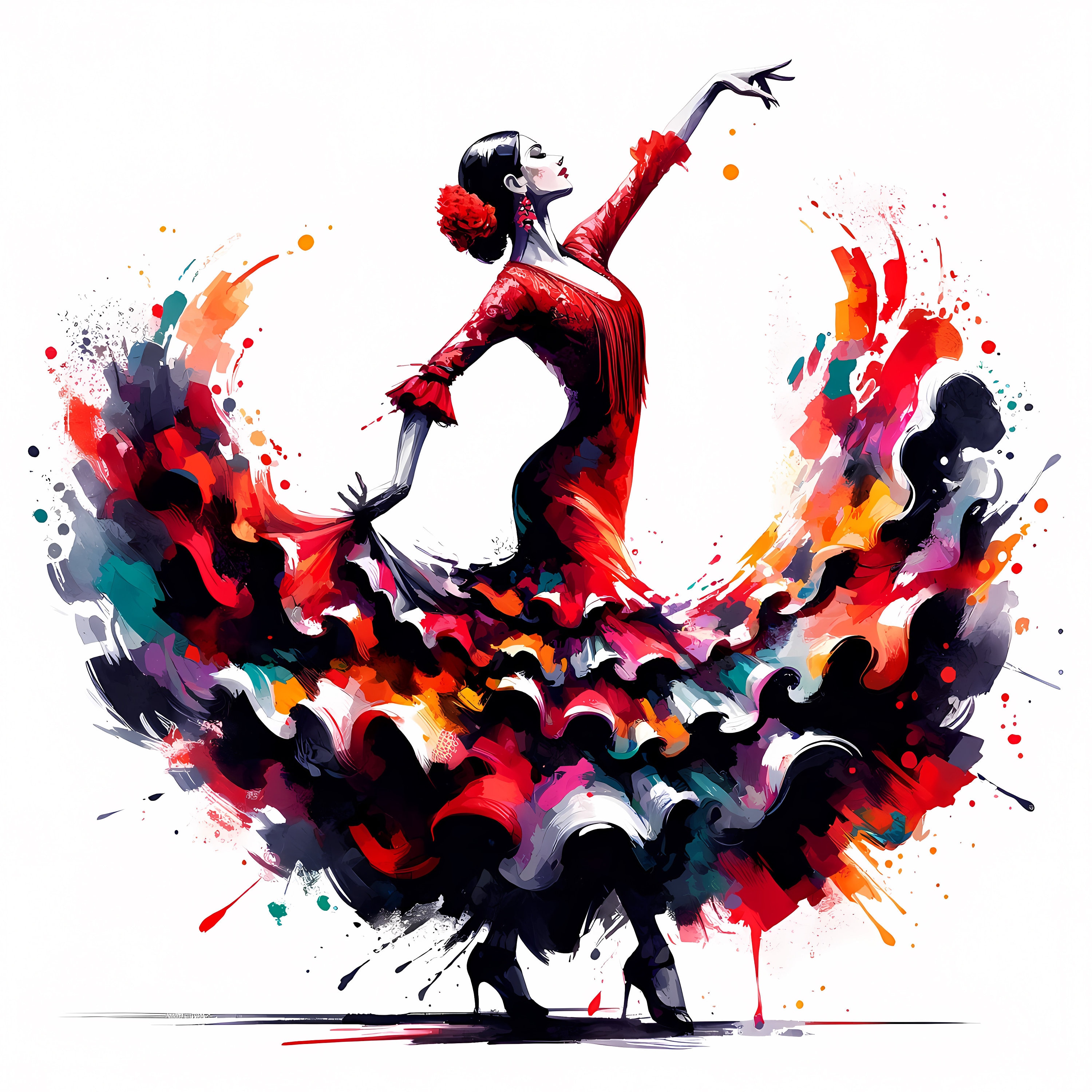 Flamenco Dancer Clipart | 10 High-quality Jpgs | Fiesta Flamenco Dancer ...