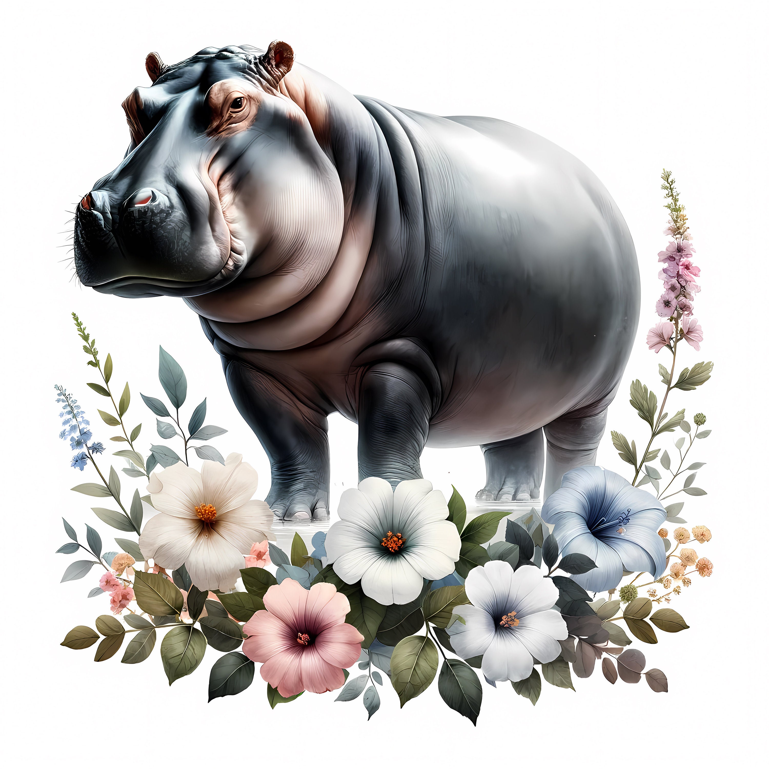 Hippo Clipart Bundle – High-quality Jpgs for Commercial Use (digital ...