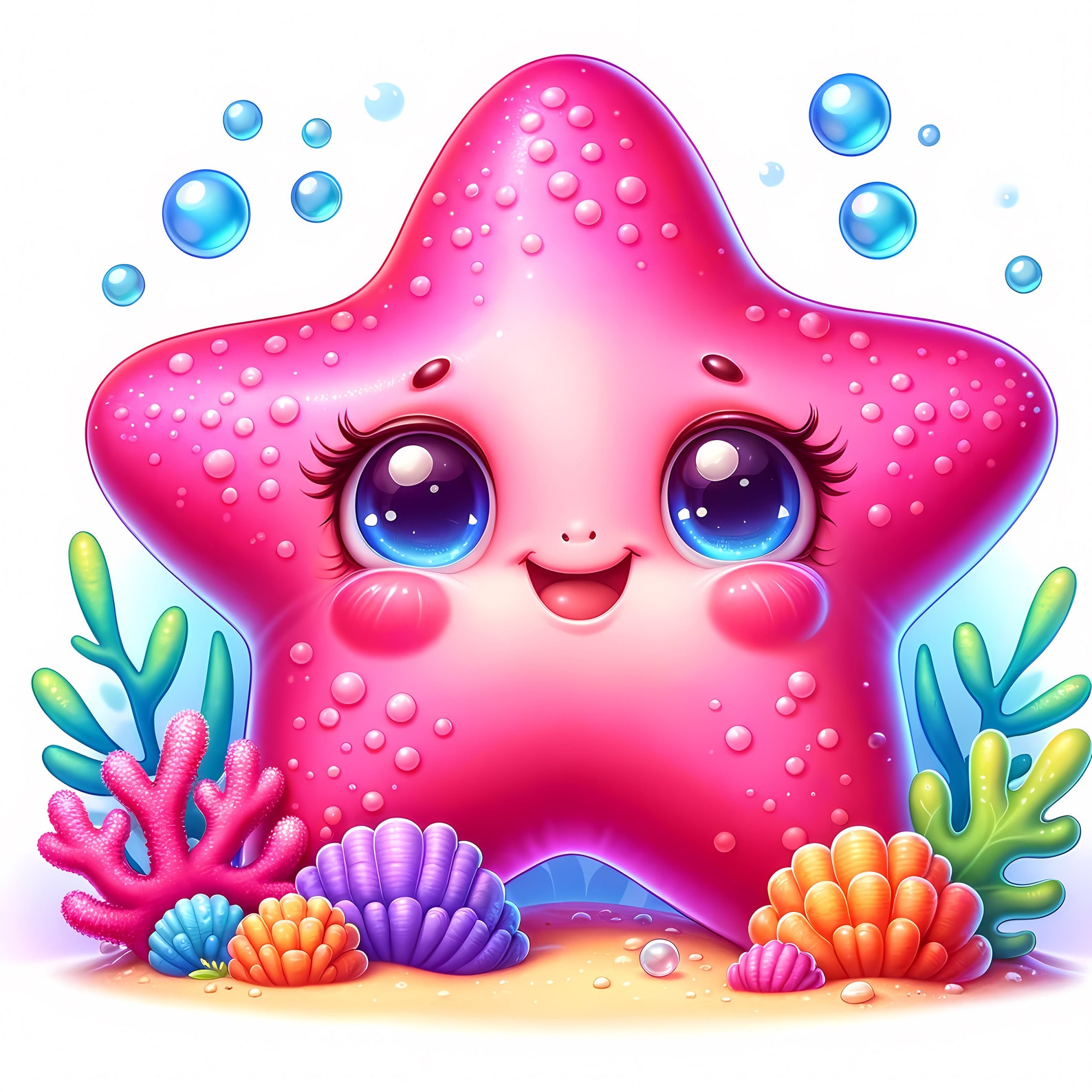 Cute Starfish Clipart Bundle | Ocean Nursery Art (digital Download) - Etsy