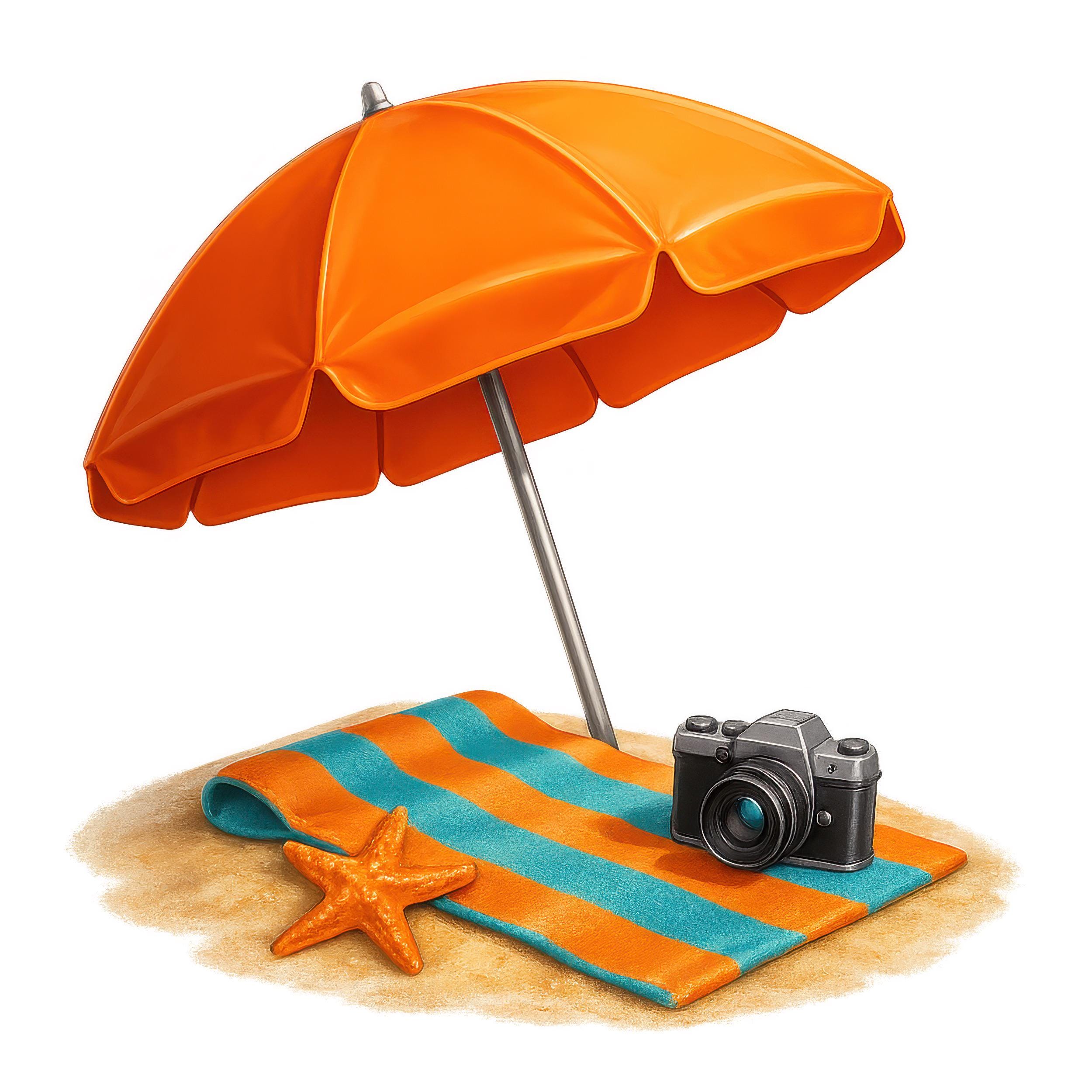 Colorful Beach Umbrella Clipart, Summer PNG Graphics (digital Download ...