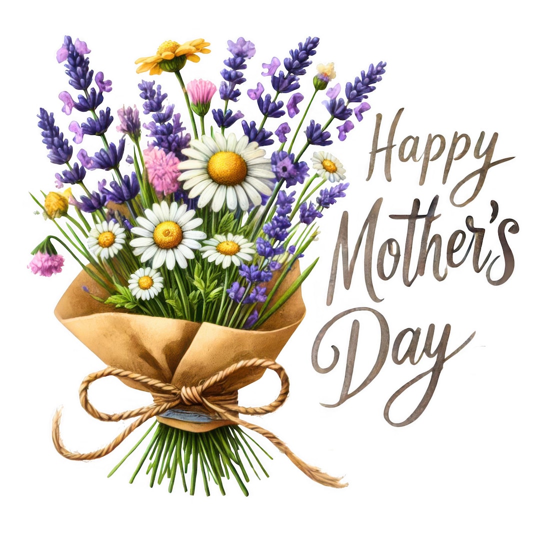 Mother's Day Bouquet Clipart: Floral PNG JPG (digital Download) - Etsy
