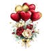 Floral Valentine's Day Balloons Clipart | Romantic Graphics | Digital ...