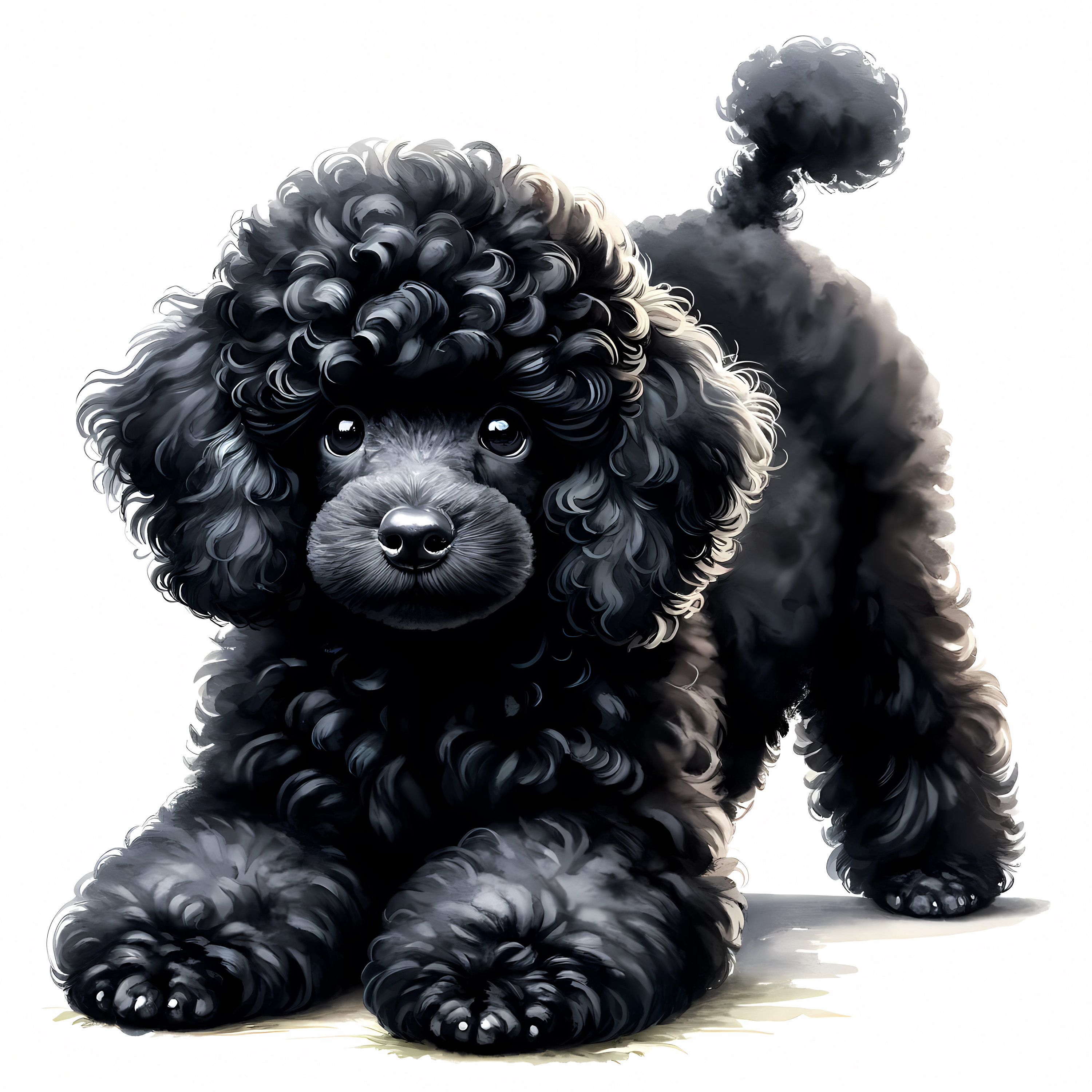 Black Poodle Puppy Clipart – High-quality Jpgs (digital Download) - Etsy