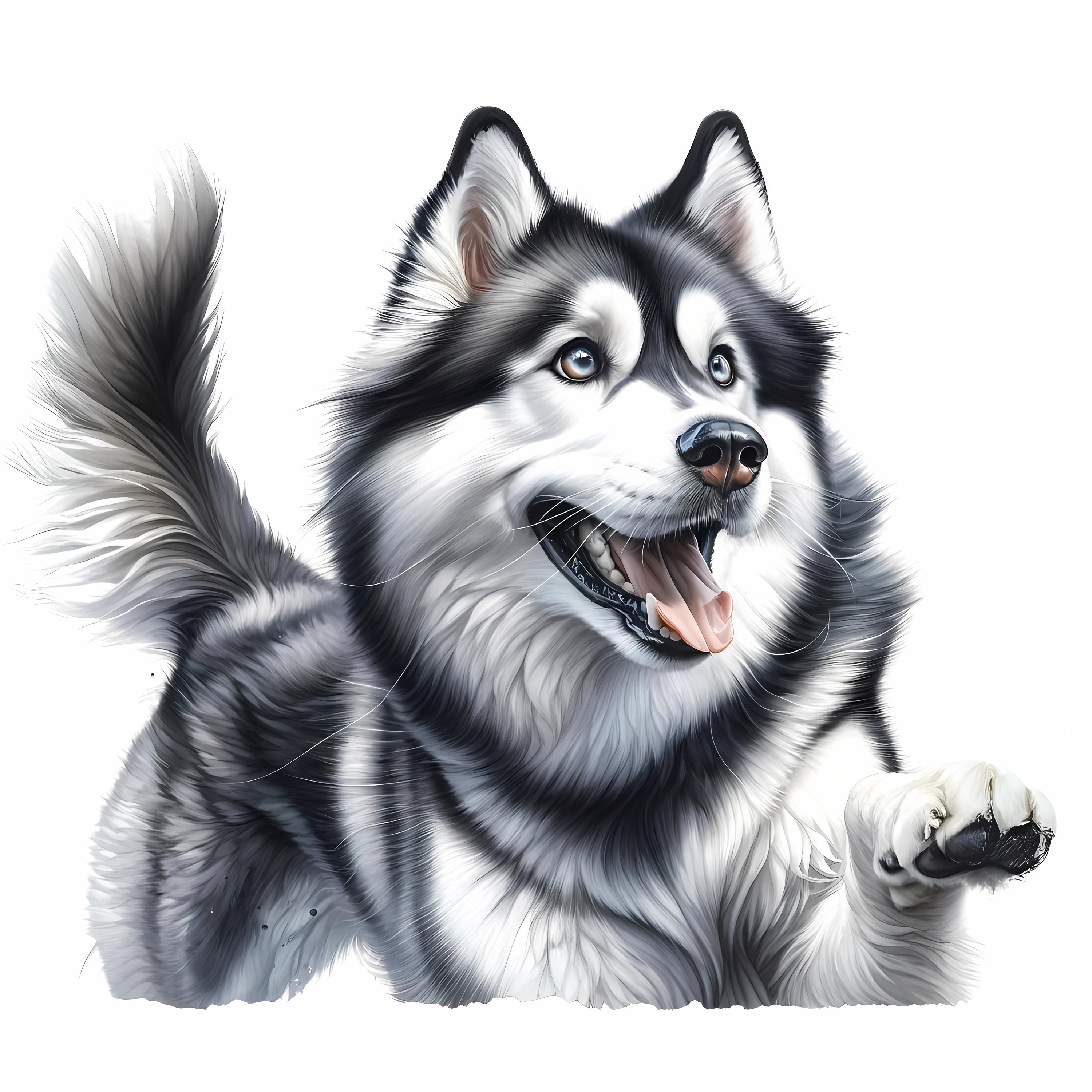 Husky Clipart 12 High-quality Jpgs Cute Husky Clipart Bundle Wall Art ...