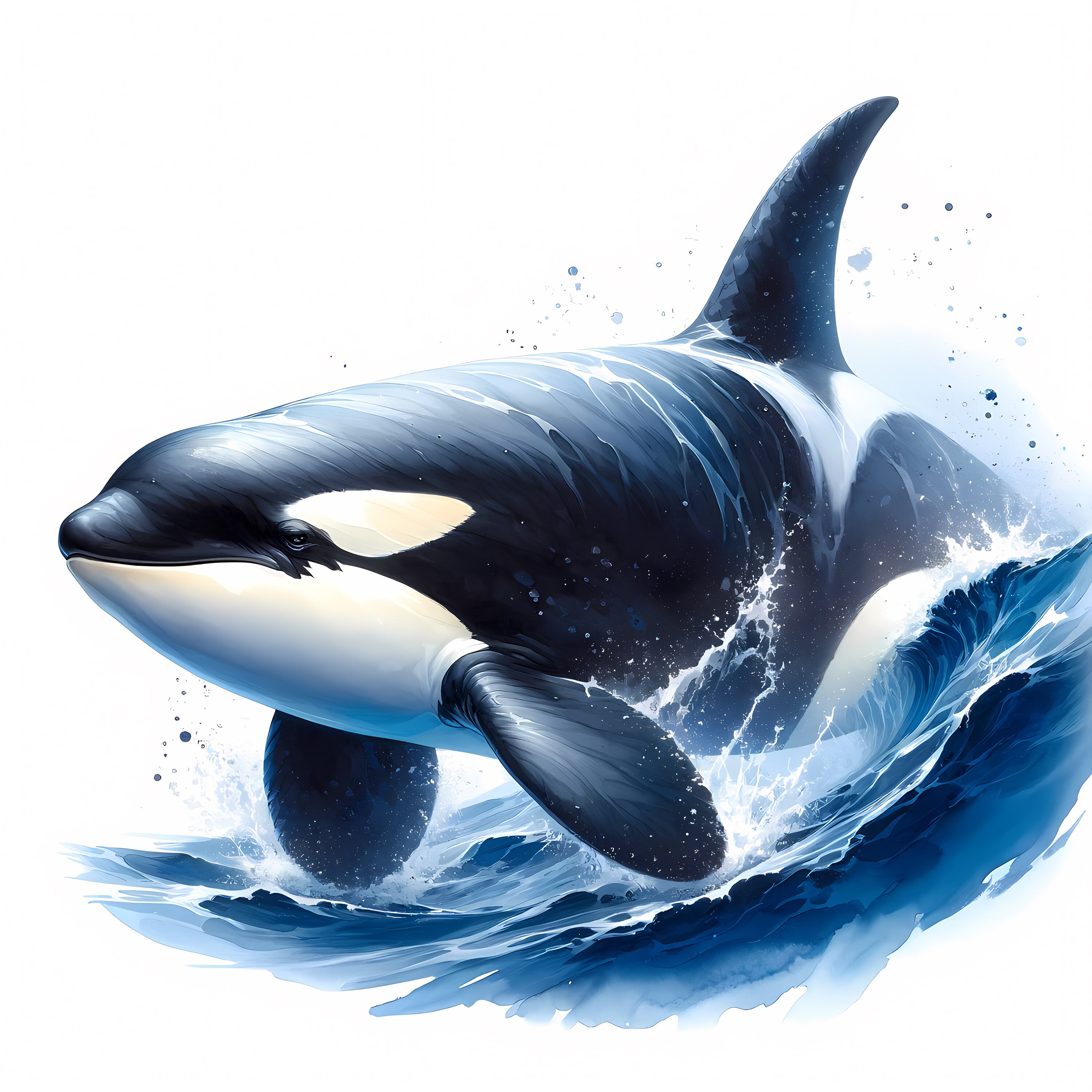 Killer Whale JPG Clipart Bundle – Orca Digital Prints (digital Download ...