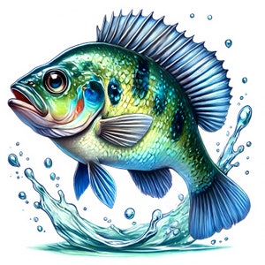 Bluegill Clipart | 10 High-quality Jpgs | Realistic Bluegill Clipart ...