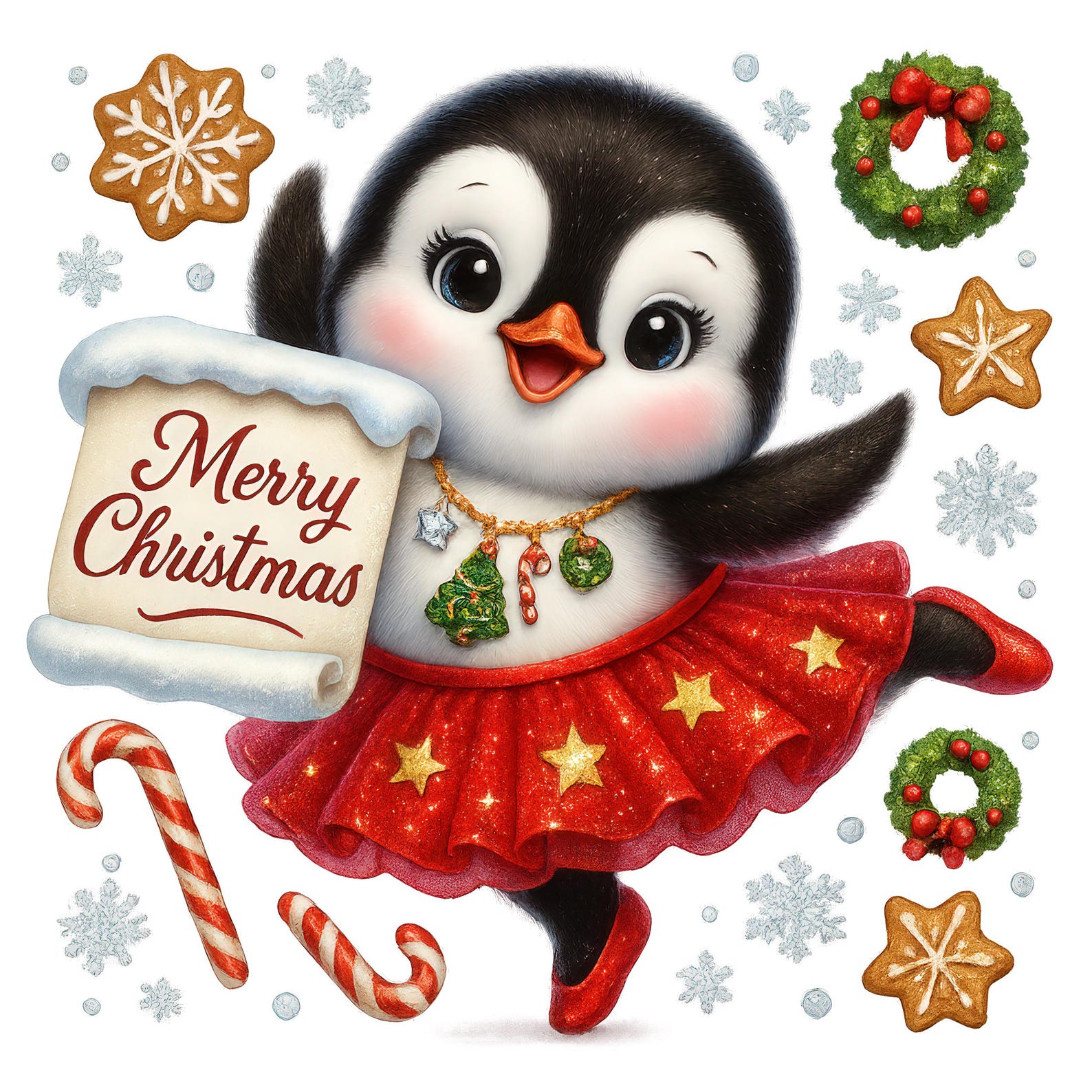 Christmas Penguin Clipart Bundle: Festive Holiday PNG (instant Download ...
