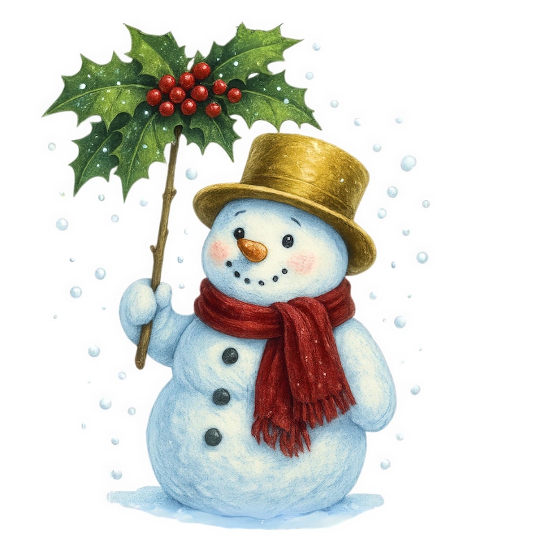 12 Christmas Snowman Clipart, Festive Winter PNG (digital Download) - Etsy
