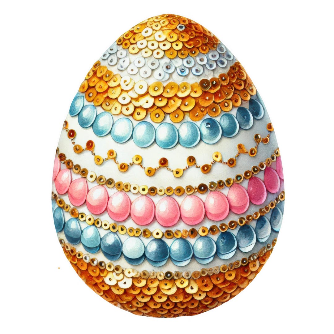 Cute Easter Egg Clipart | 12 High-quality Designs | Sequin Easter Egg ...