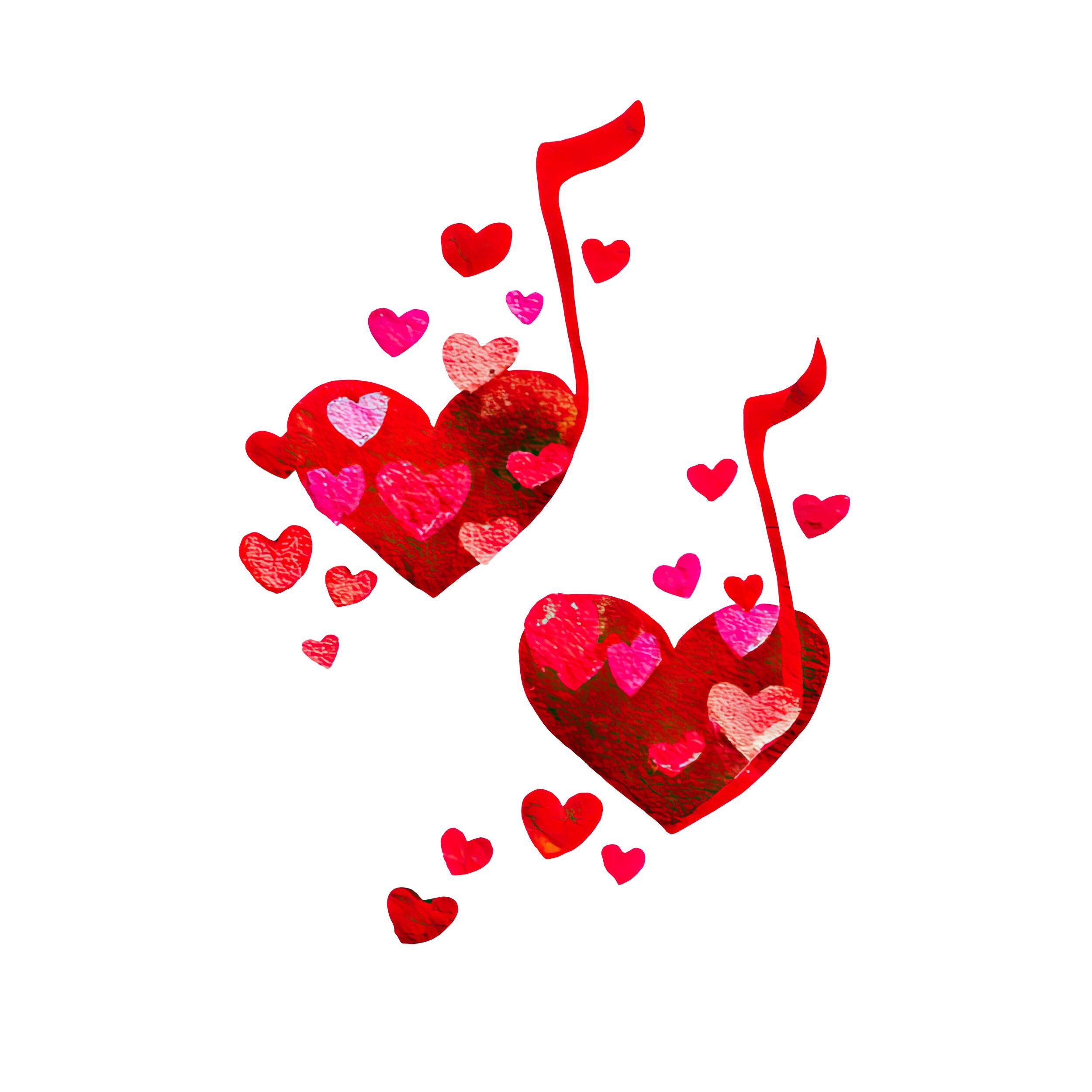 Valentine's Day Music Notes Clipart | Romantic Musical Graphics ...