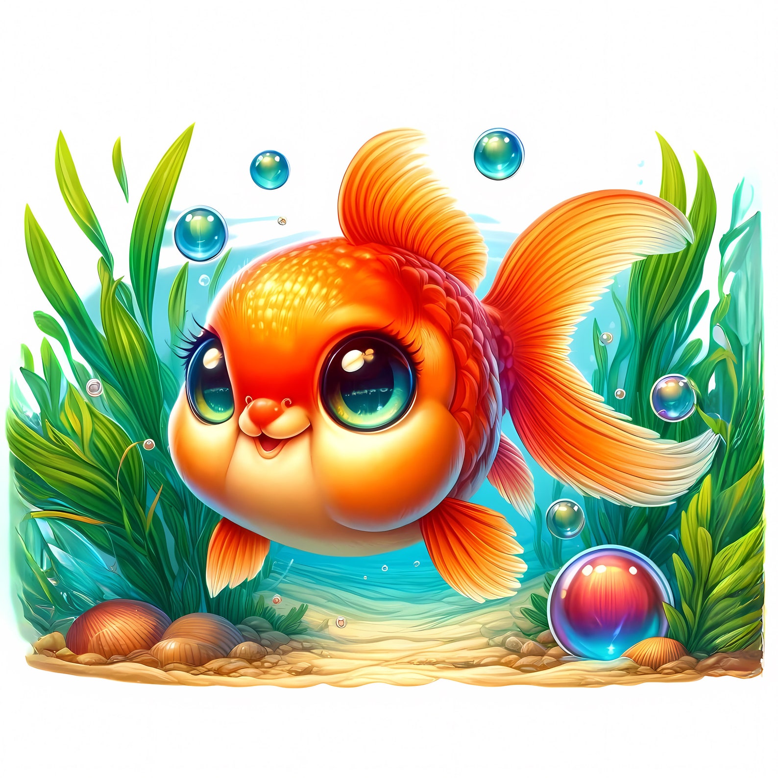 Cute Fish Clipart 10 High-quality Jpgs Adorable Cute Fish Clipart ...