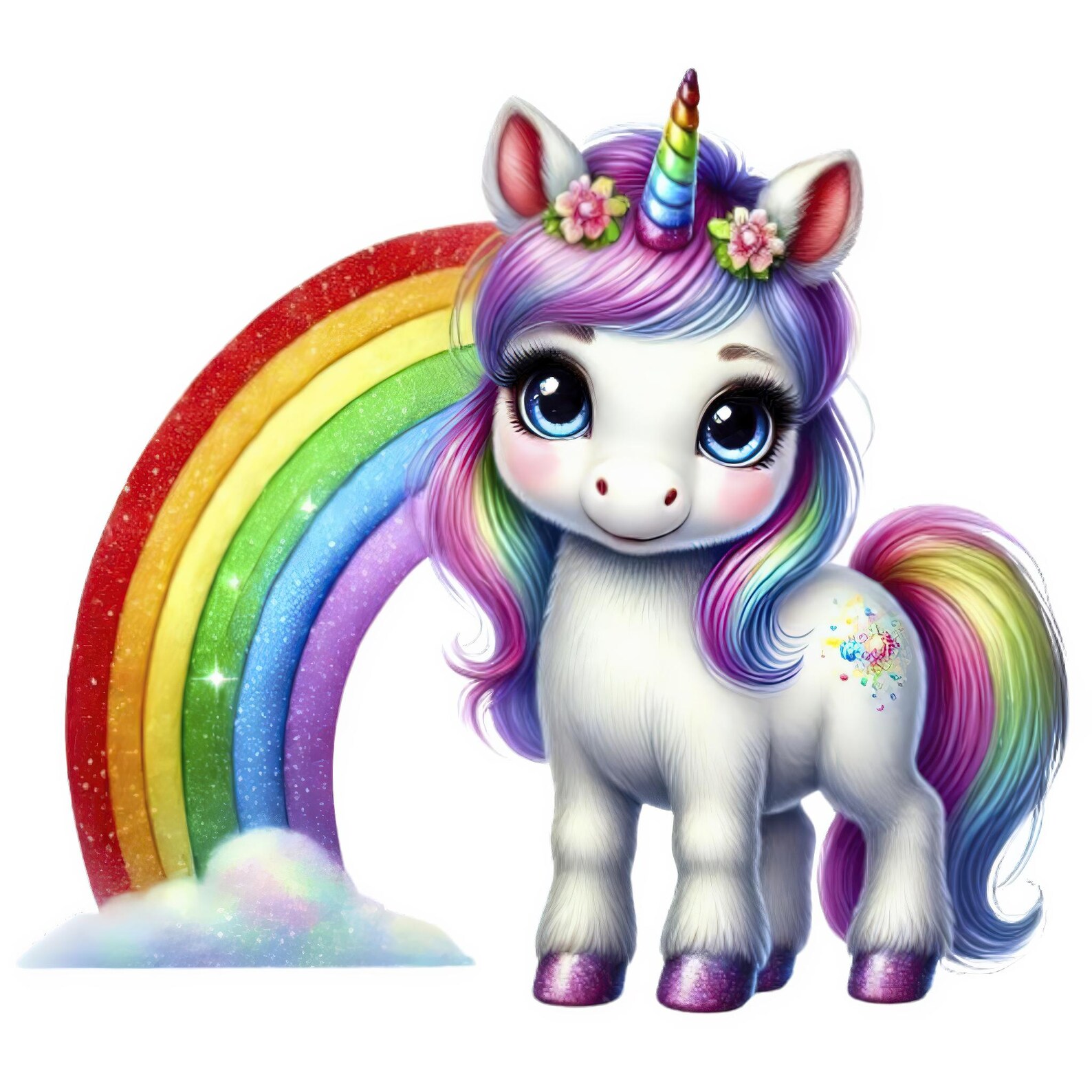 Rainbow Unicorn Clipart | High-quality Nursery Art (digital Download ...