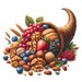 Thanksgiving Cornucopia Clipart: Autumn Harvest Art (digital Download ...