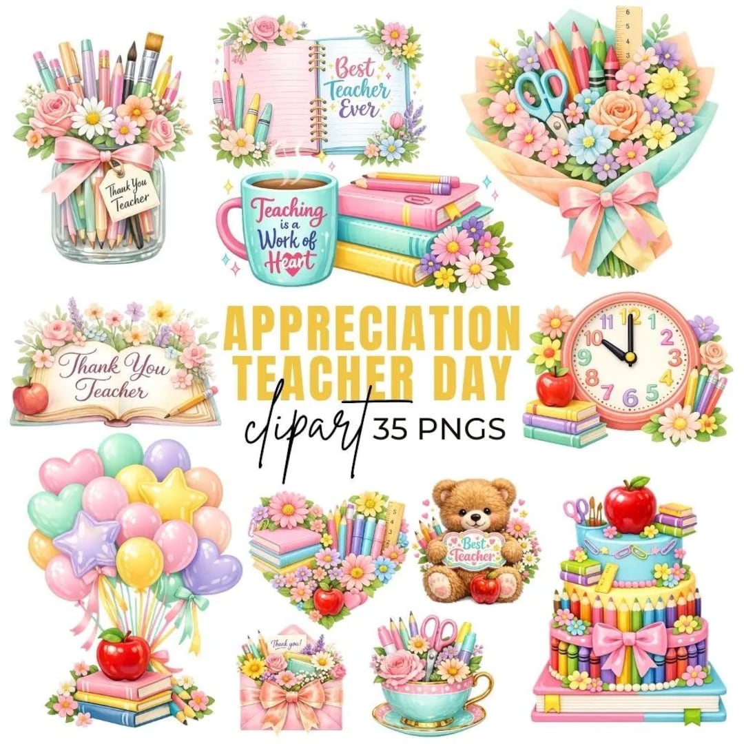 Teacher Appreciation Day Clipart: Thank You Graphics, School Pngs ...