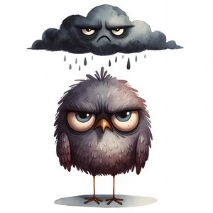 Grumpy Birds Clipart | 12 High-quality Jpgs | Fun Grumpy Bird Clipart ...
