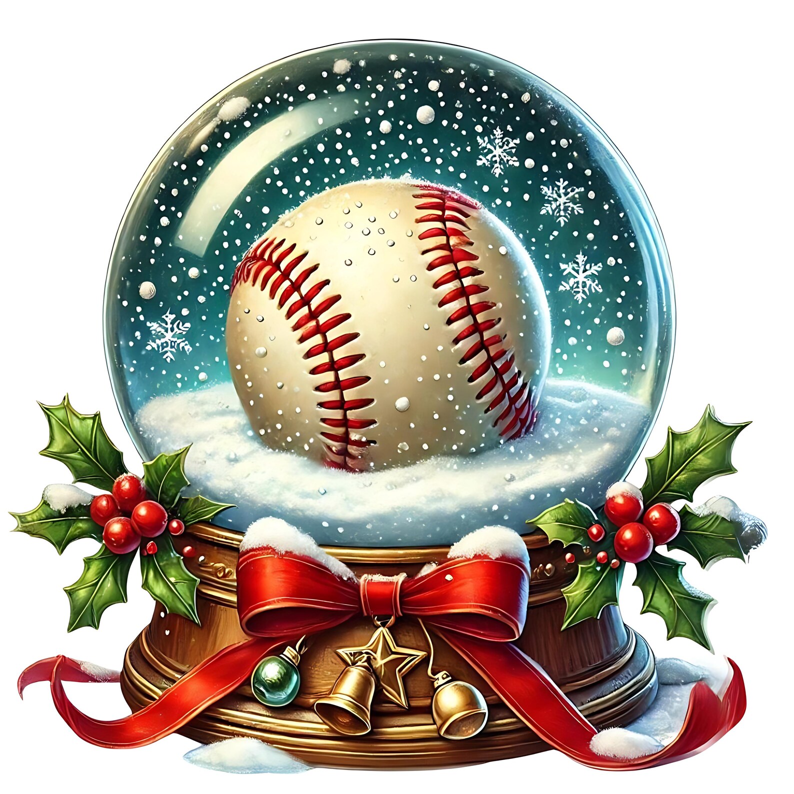 Christmas Baseball Clipart: Festive Holiday Sport Art (digital Download ...