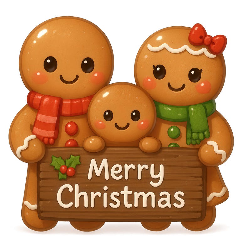 Gingerbread Man Clipart Bundle: Christmas Cookie PNG Graphics (digital ...