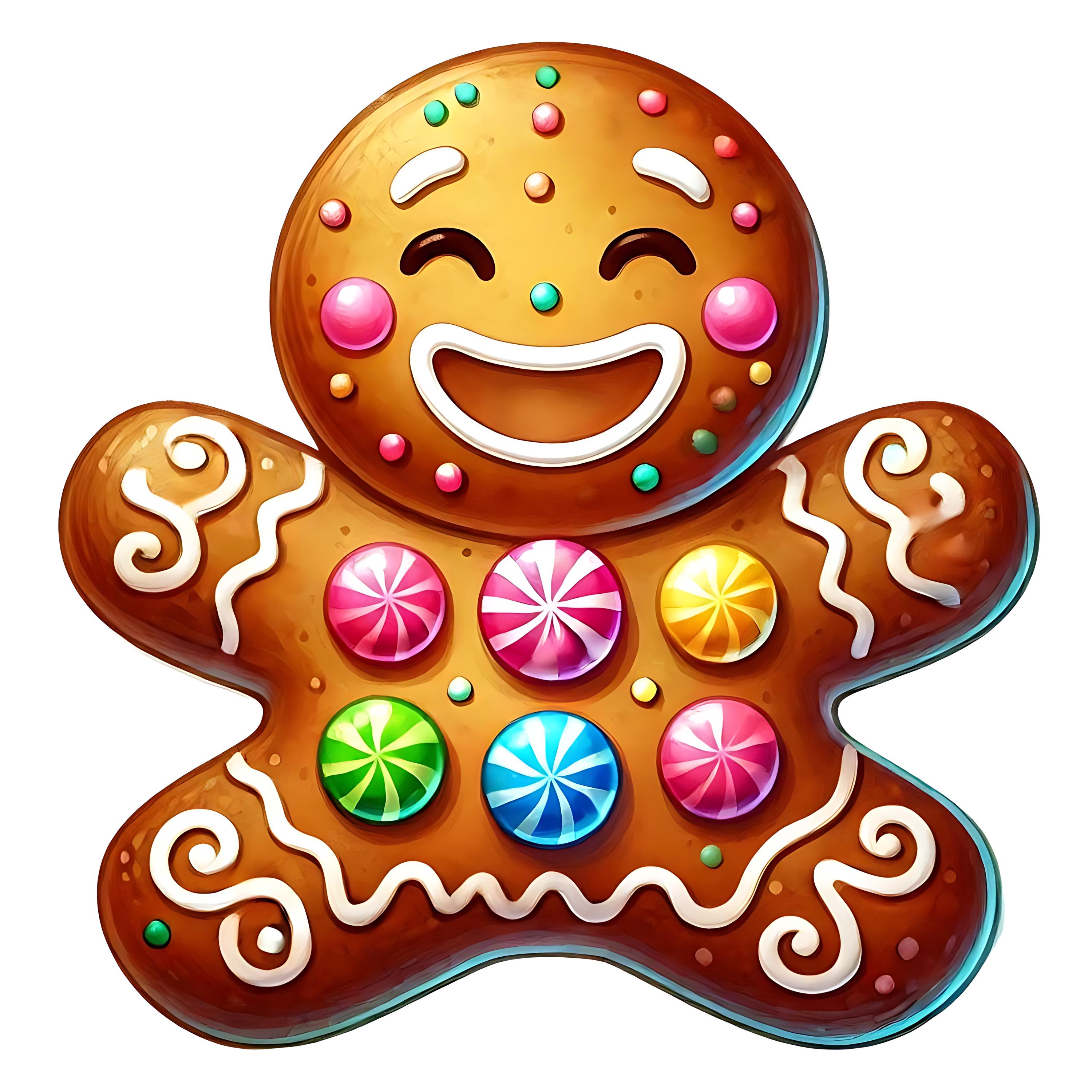 Cute Gingerbread Man Clipart Bundle | Holiday Jpgs (commercial Use) - Etsy