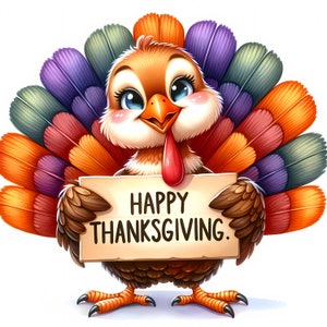 Happy Thanksgiving Clipart | 10 High-quality Jpgs | Happy Turkey Day ...