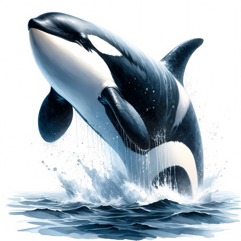Killer Whale Clipart 12 High-quality Jpgs Orca Whale Clipart Bundle ...
