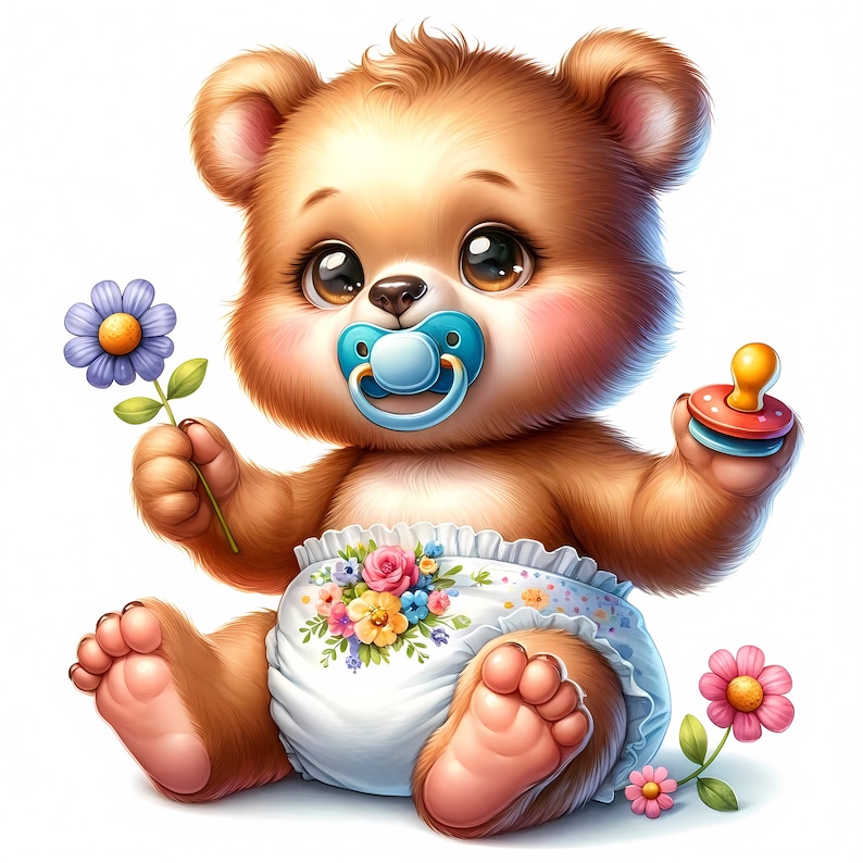 Baby Bear Clipart 11 High-quality Jpgs Cute Baby Bear Clipart Bundle ...