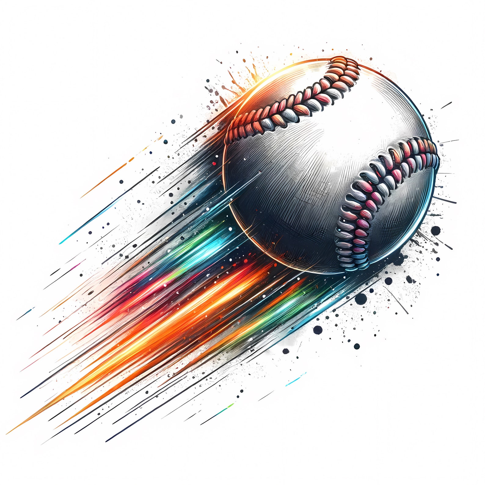 Fiery Softball Clipart | Sports Art Printables (digital Download) 10 ...