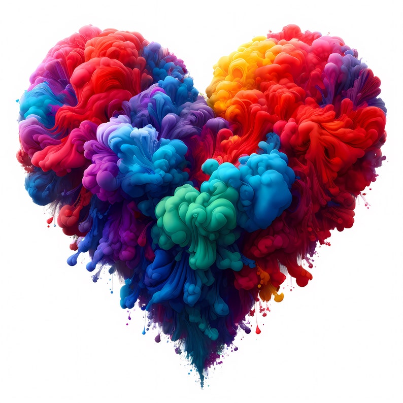 Colorful Hearts Clipart | Vibrant JPG Bundle (digital Download) Set of ...