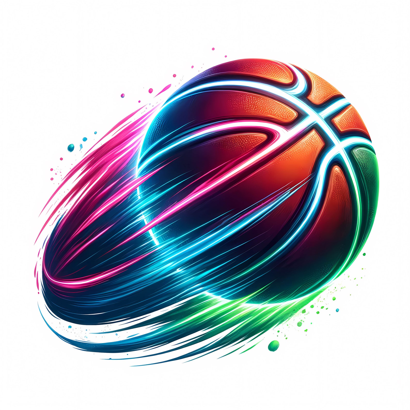 Flaming Basketball Clipart | Dynamic Sports Art (digital Download) Set ...
