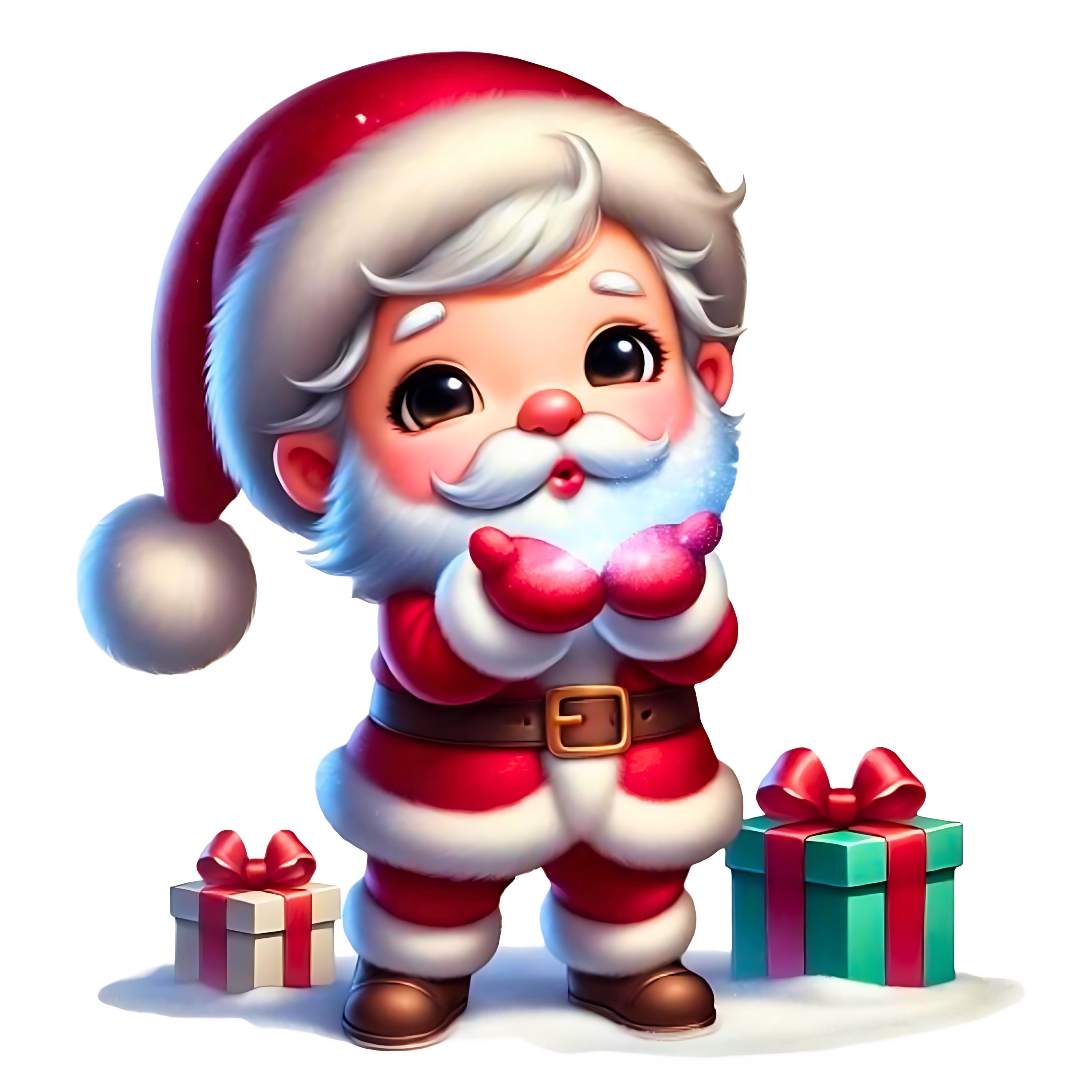 Cute Santa Clipart Bundle | Holiday Decor Jpgs (digital Download) - Etsy UK