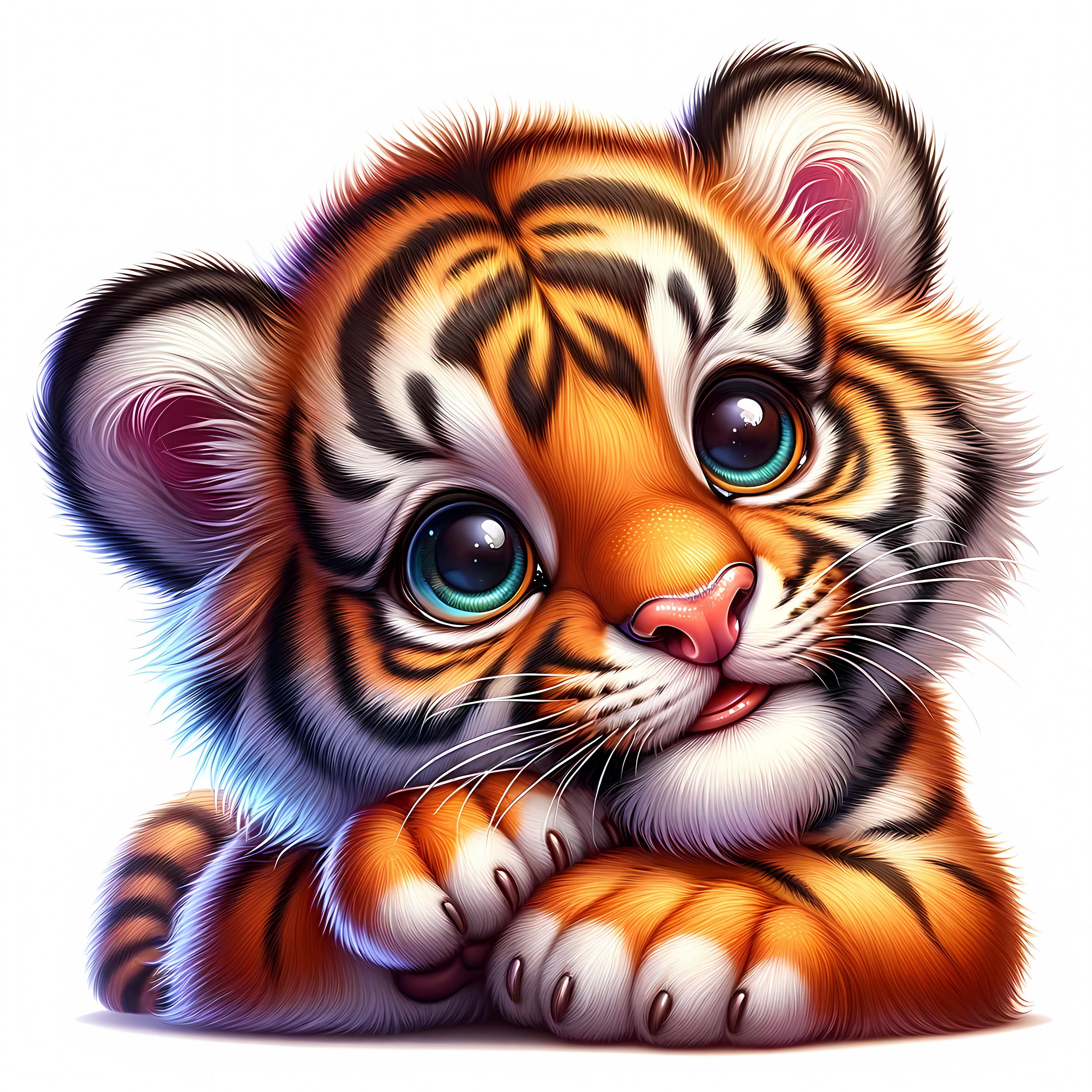 Cute Tiger Clipart Bundle – Nursery Decor, Forest Animal Art (digital ...