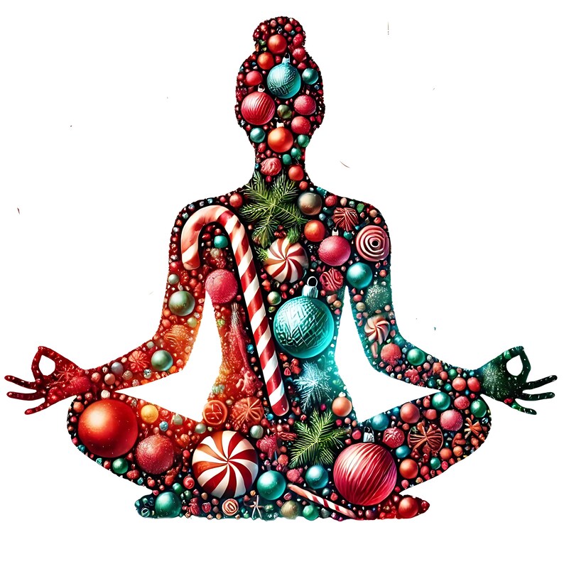 Christmas Yoga Clipart: Holiday Meditation Art (10 JPG Digital Download ...