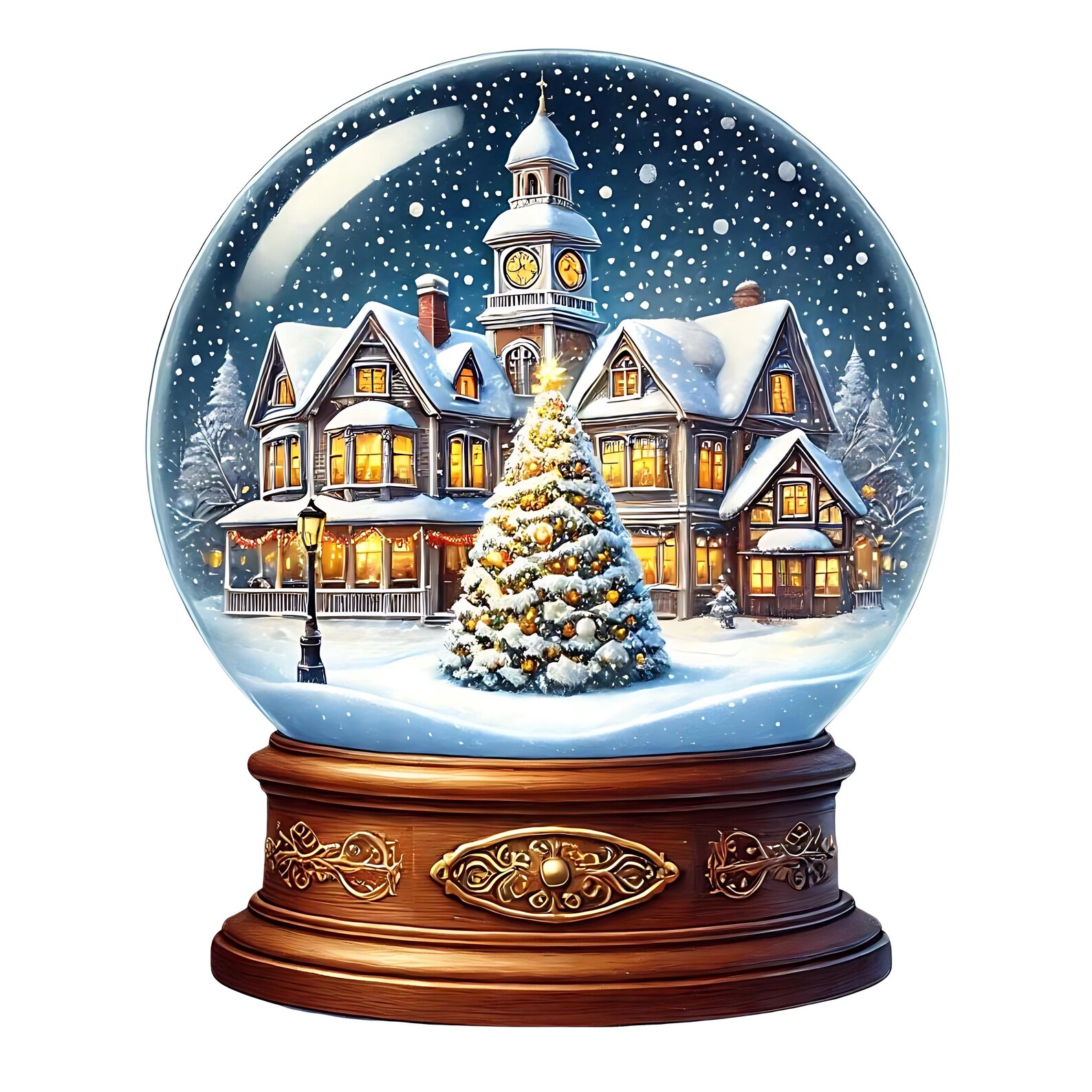 Festive Christmas Snow Globe Clipart: Holiday Art Printables (12 JPG ...