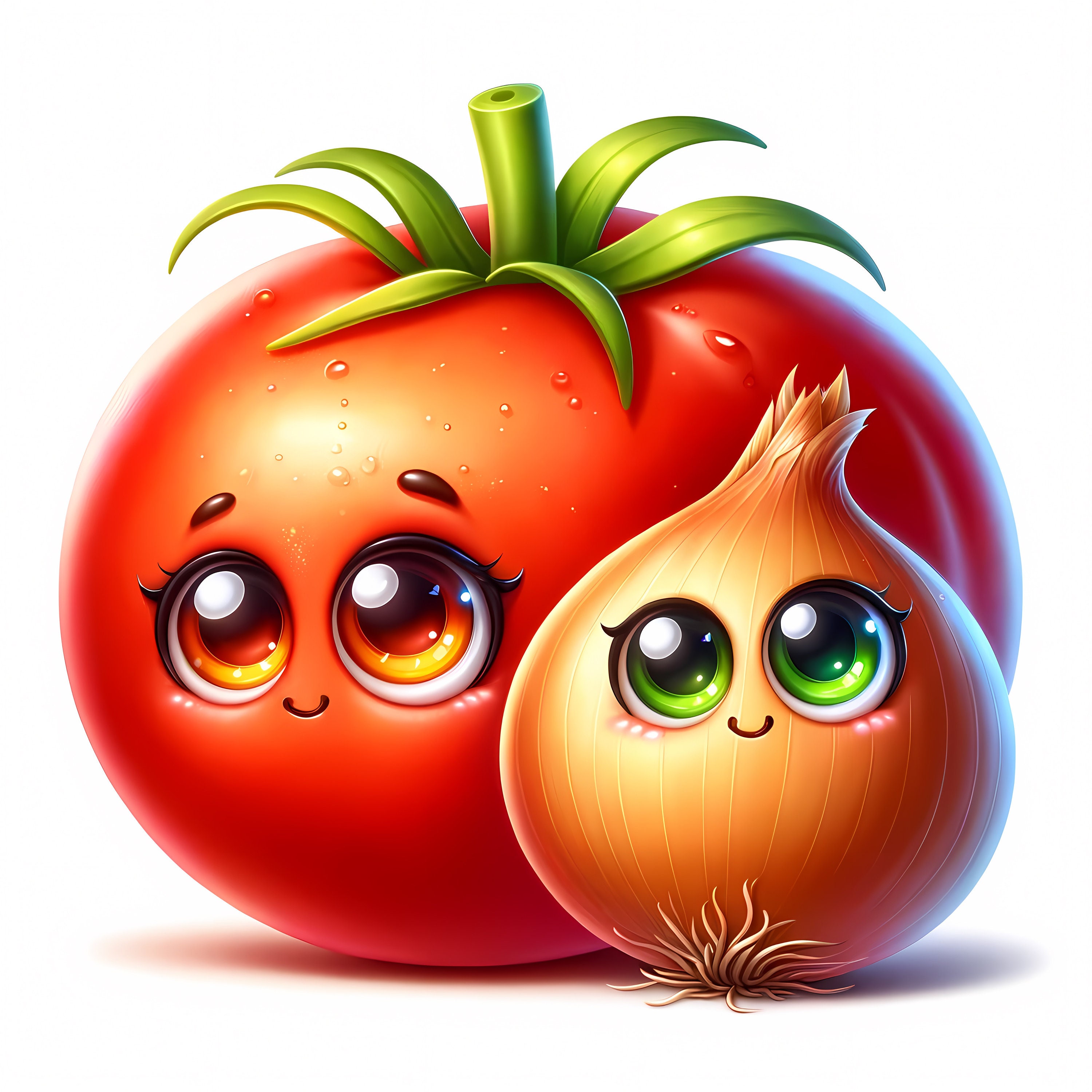 Cute Tomato Clipart Bundle – Adorable Vegetable Art (digital Download ...