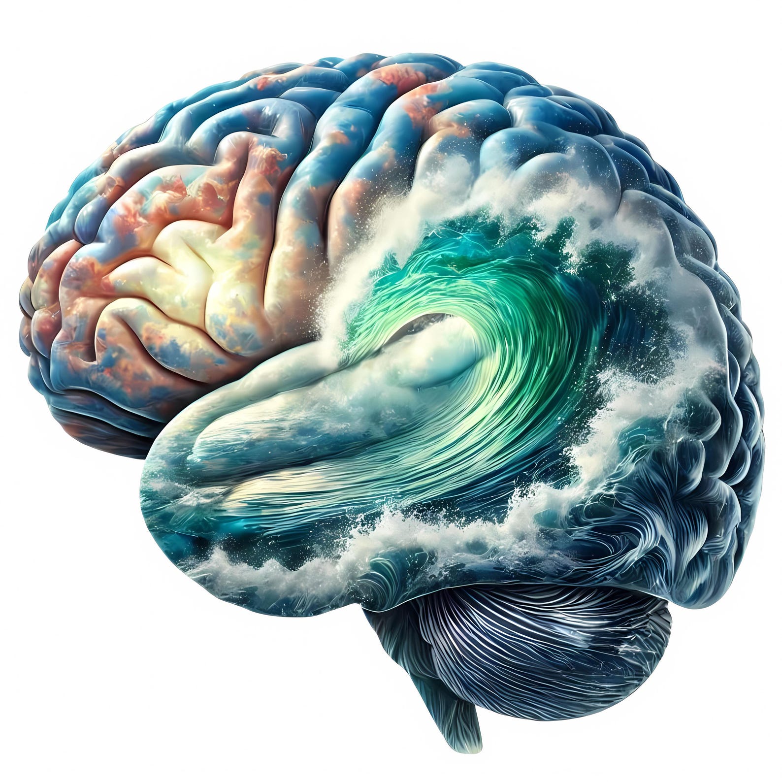 Brain & Landscape Clipart: Double Exposure Art (digital Download ...