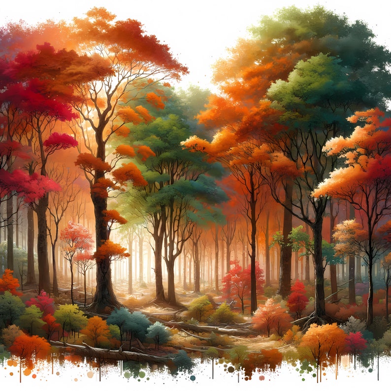 Forest Clipart 12 High-quality Jpgs Enchanting Forest Clipart Bundle ...