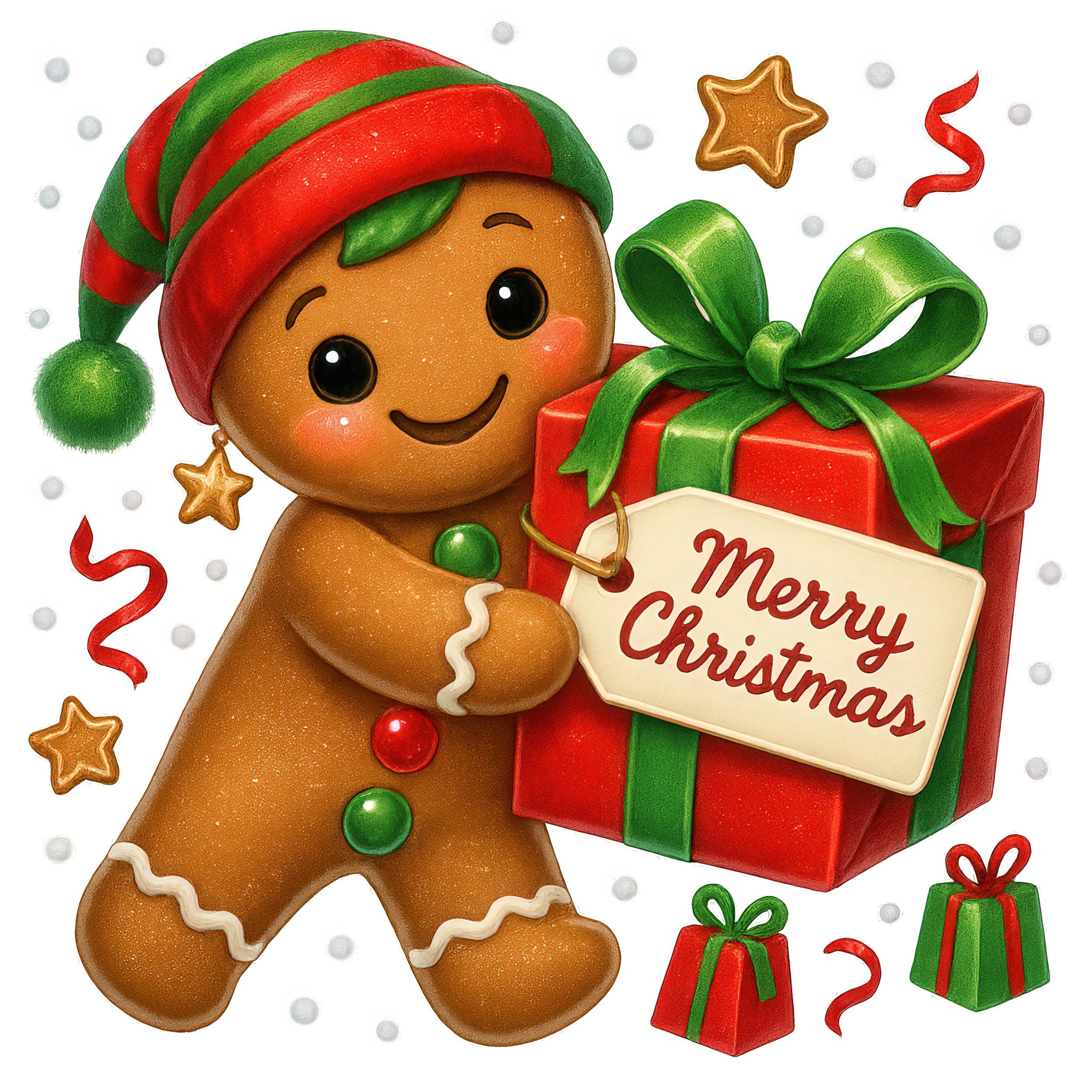 Gingerbread Man Clipart: Festive Holidays Graphics, Digital Download ...