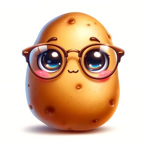 Cute Potato Clipart Bundle - 13 High-quality Jpgs - Charming Potato ...